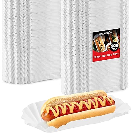 Amazon.com: 500 Pieces Paper Hot Dog Wrapper Sleeves Hot Dog Serving ...