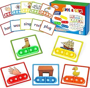 Amazon.com: Aizweb CVCC & CCVC Word Game,Phonics Games Flash Cards for Preschool Kindergarten ...