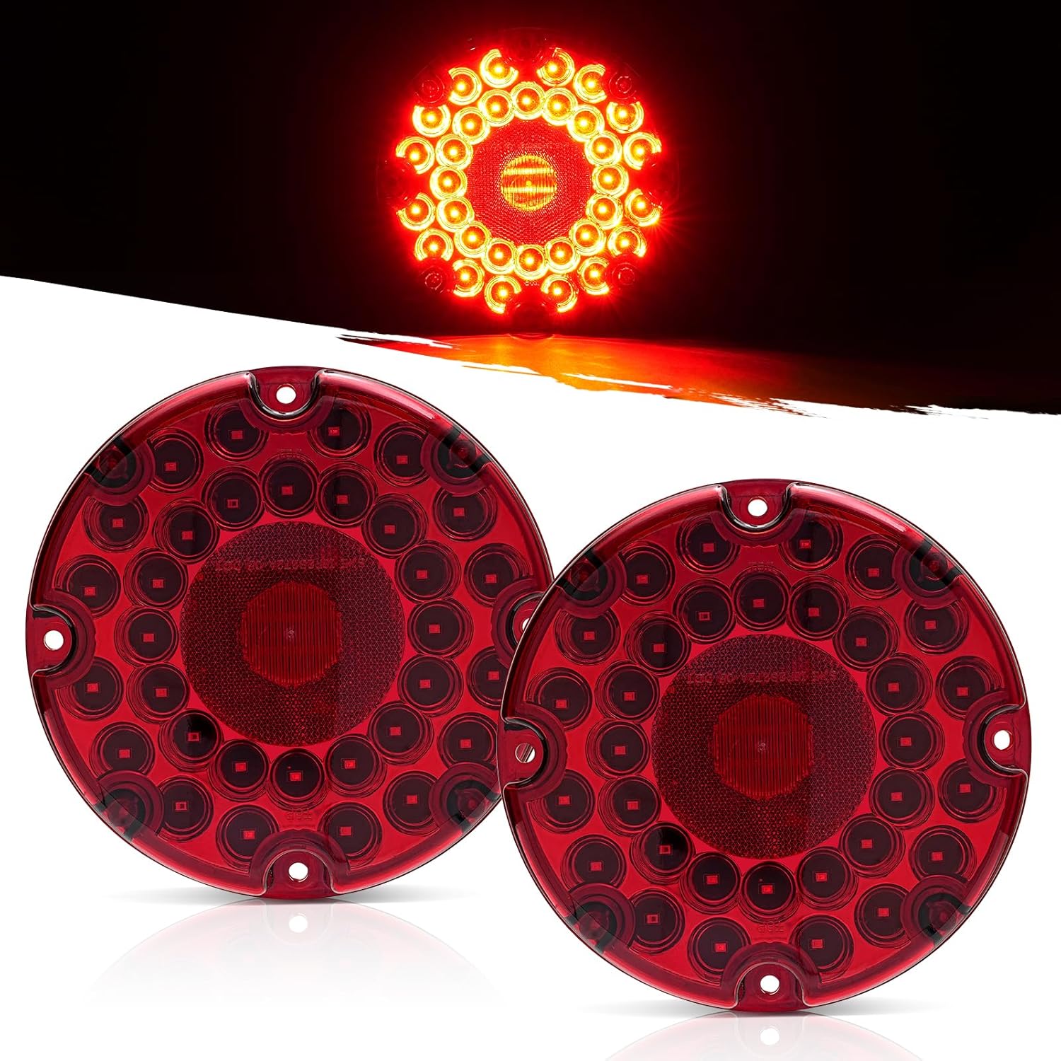 Amazon.com: PVerandio 2Pcs 7" Round Stop Brake Tail Lights 36 LED 7 ...