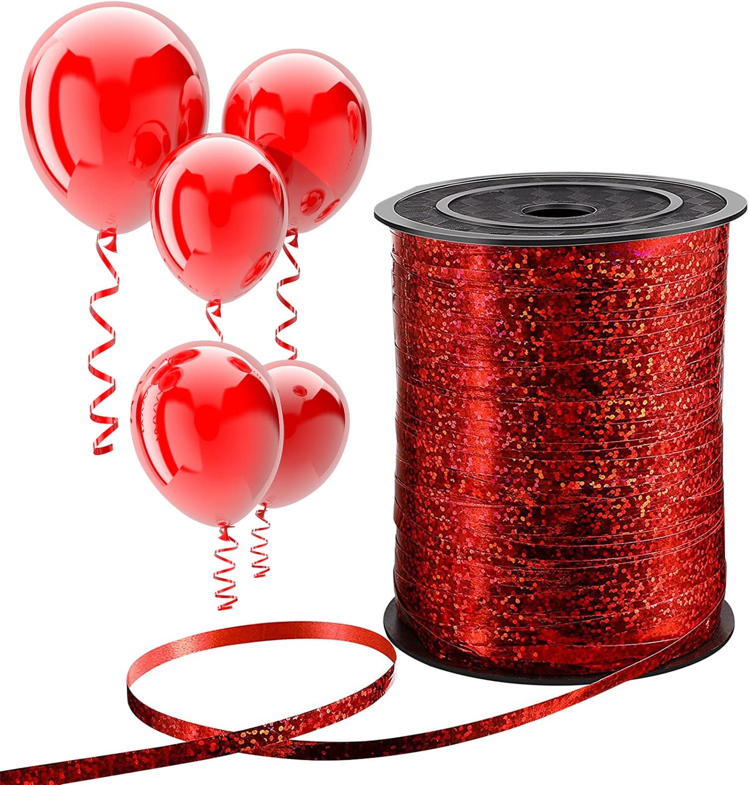 Eitolo 500 Yards Red Ribbon for Balloons, 5mm Red Curling Ribbons for ...