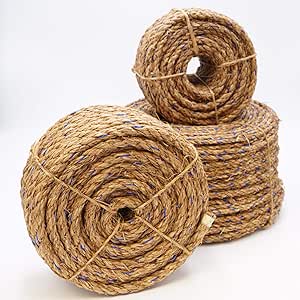 Amazon.com: Manila Rope 3/8” x 100’ Tan Twisted 3 Strand 100% Natural ...