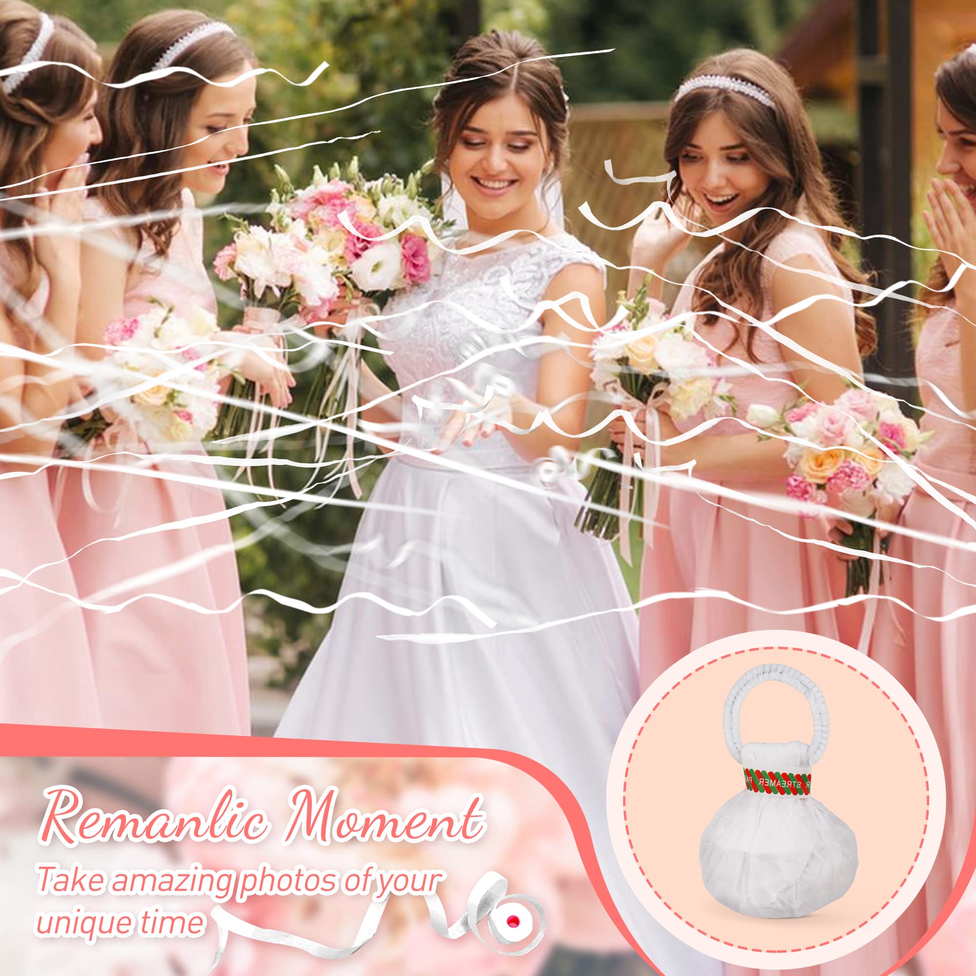 Snapklik.com : 48Pack White Streamer Poppers,Hand Throw Streamer ...