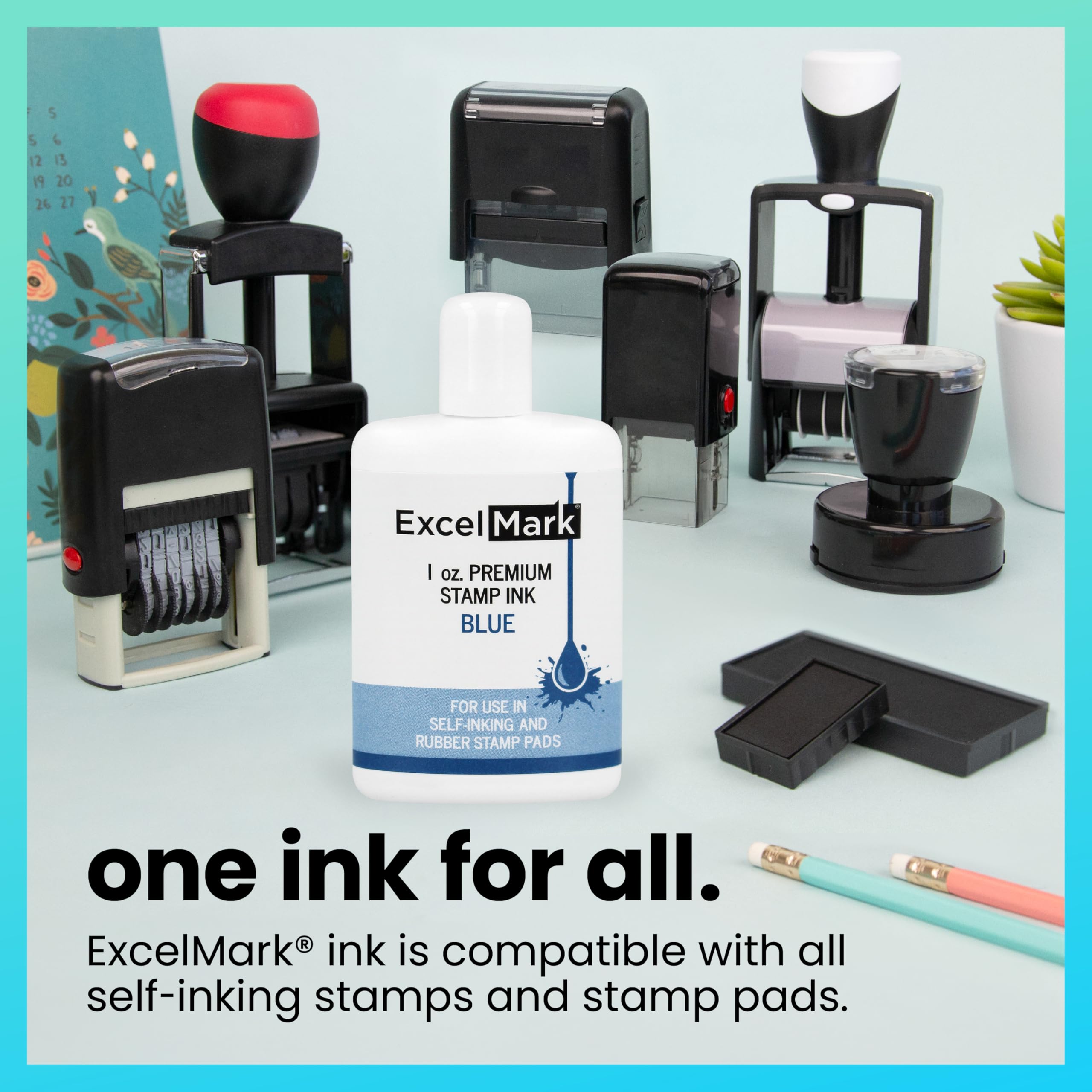 Snapklik.com : ExcelMark Premium Self-Inking Stamp Refill Ink - 1 Oz