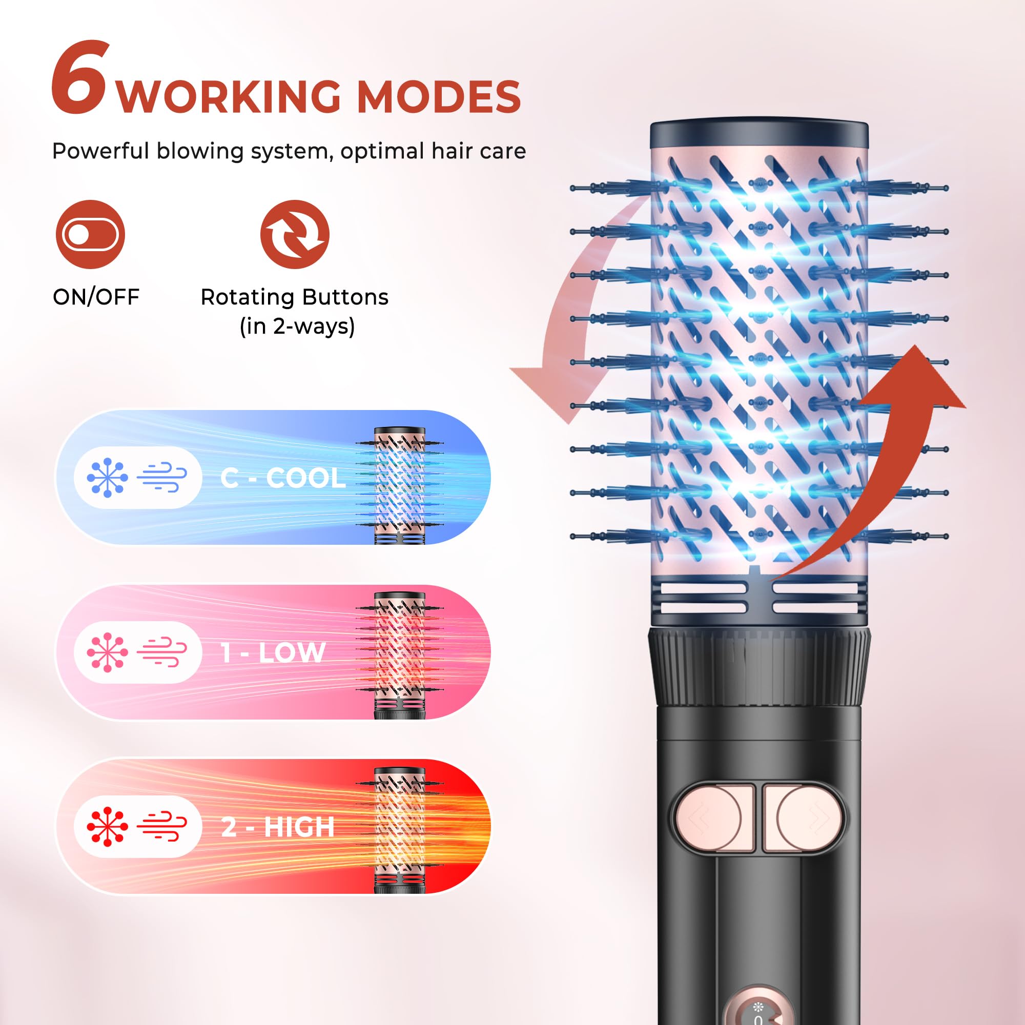 Snapklik.com : 4 In 1 Rotating Hair Dryer Brush, Heated Hot Air Styling ...