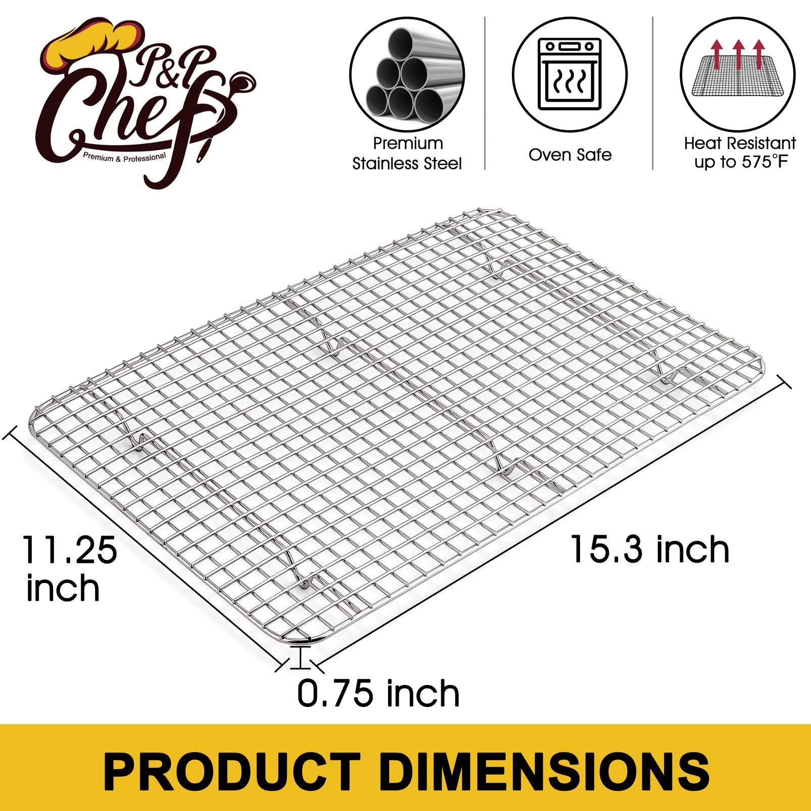 Snapklik.com : 15.3 Inch Baking Cooling Racks Set Of 2, Stainless Steel ...