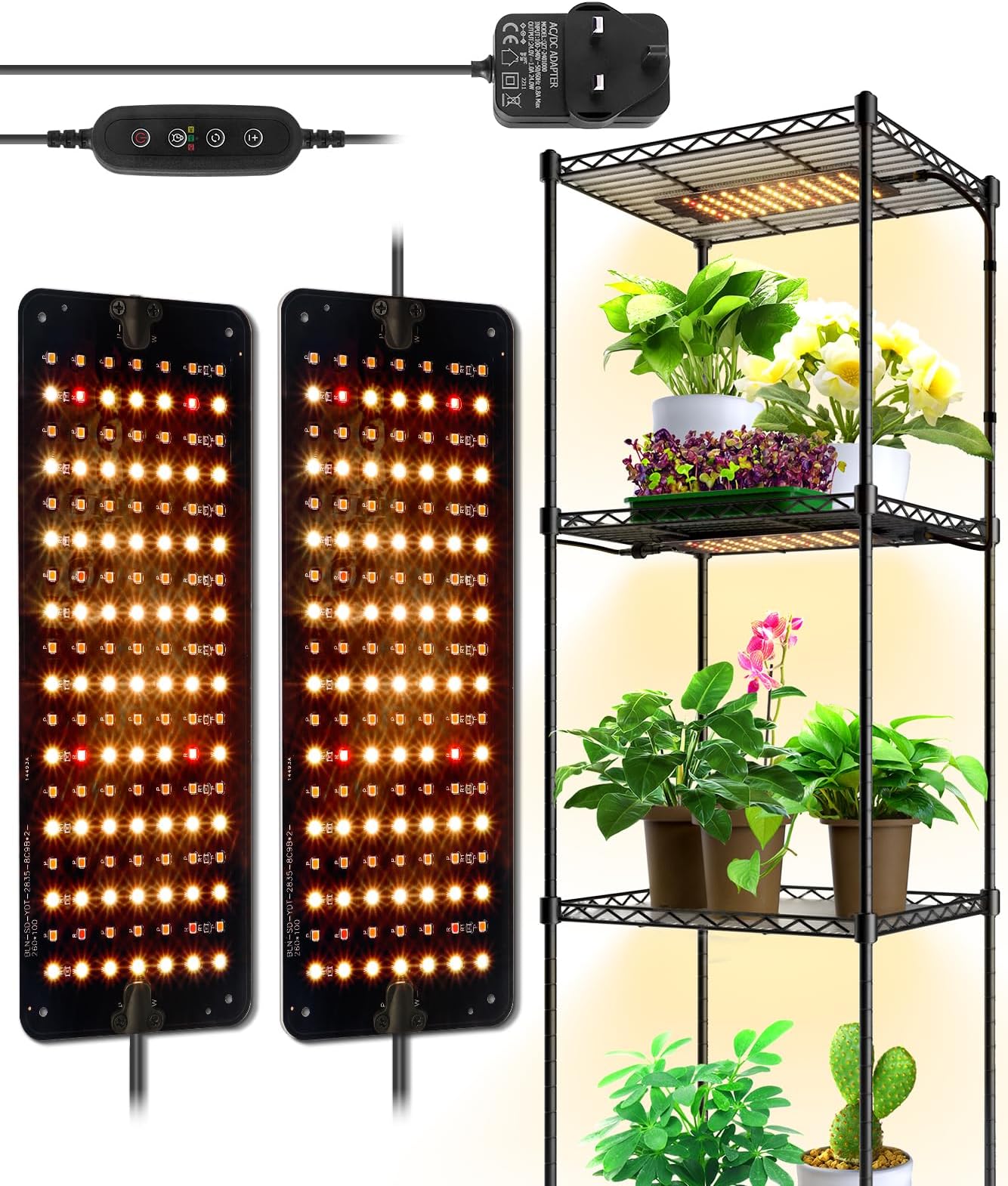 Barrina Grow Light for Indoor Plants, 20W (2 x 10W) Full Spectrum ...