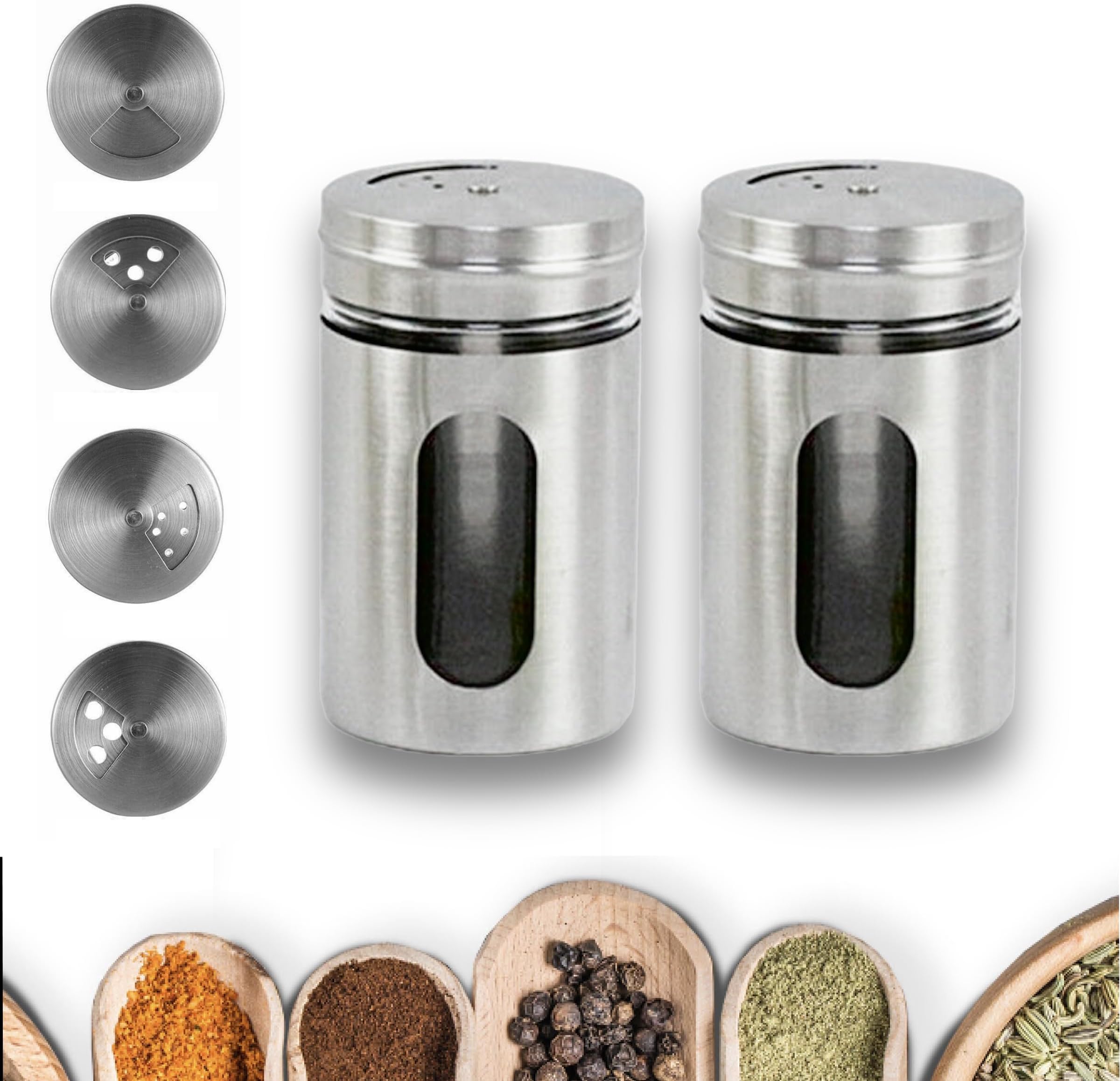 Moisture Proof Salt and Pepper Shakers, Black and White Lids Spring ...