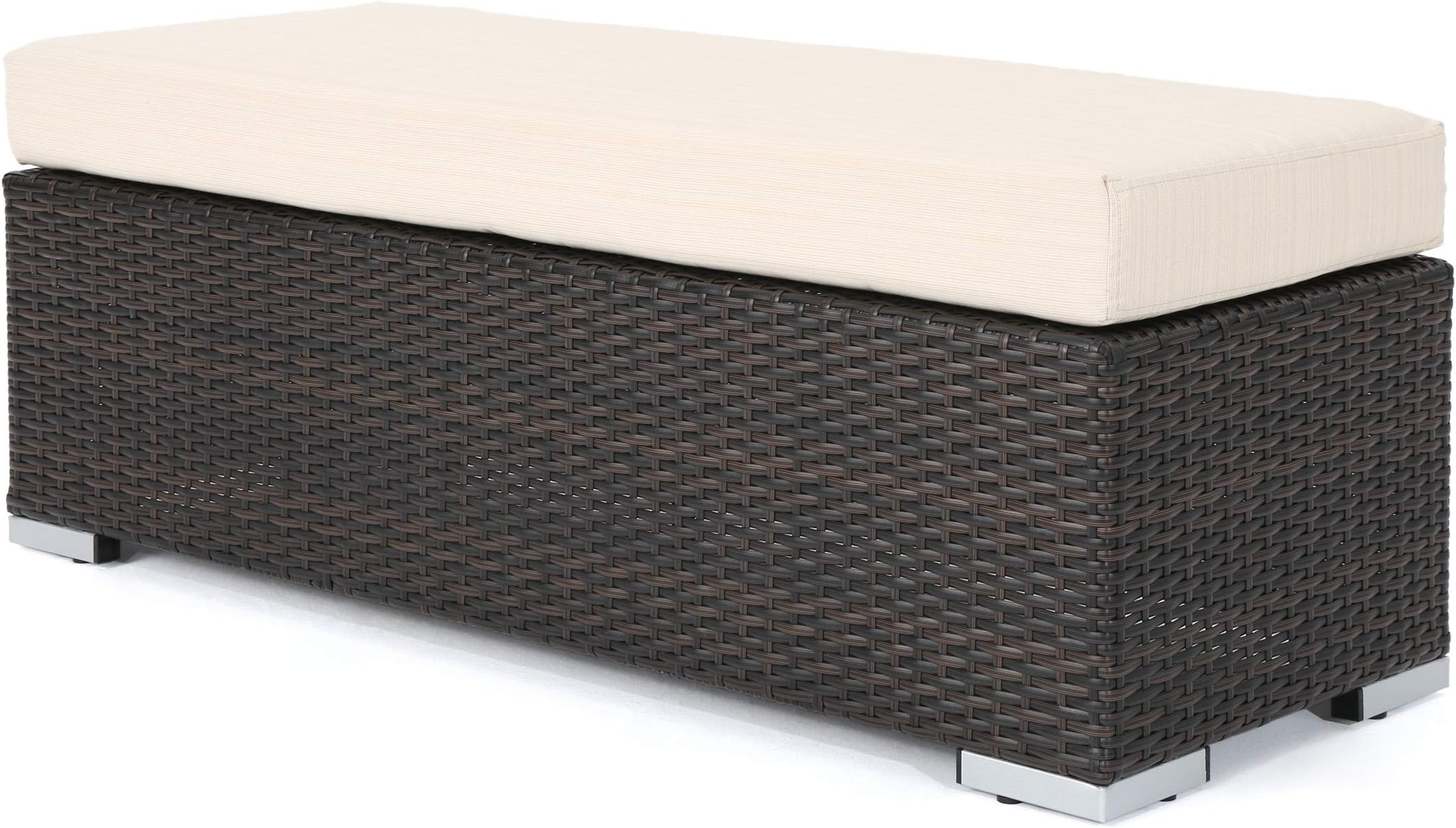 Amazon.com: Iwicker Patio Wicker Storage Bench Outdoor Rattan Deck Box ...