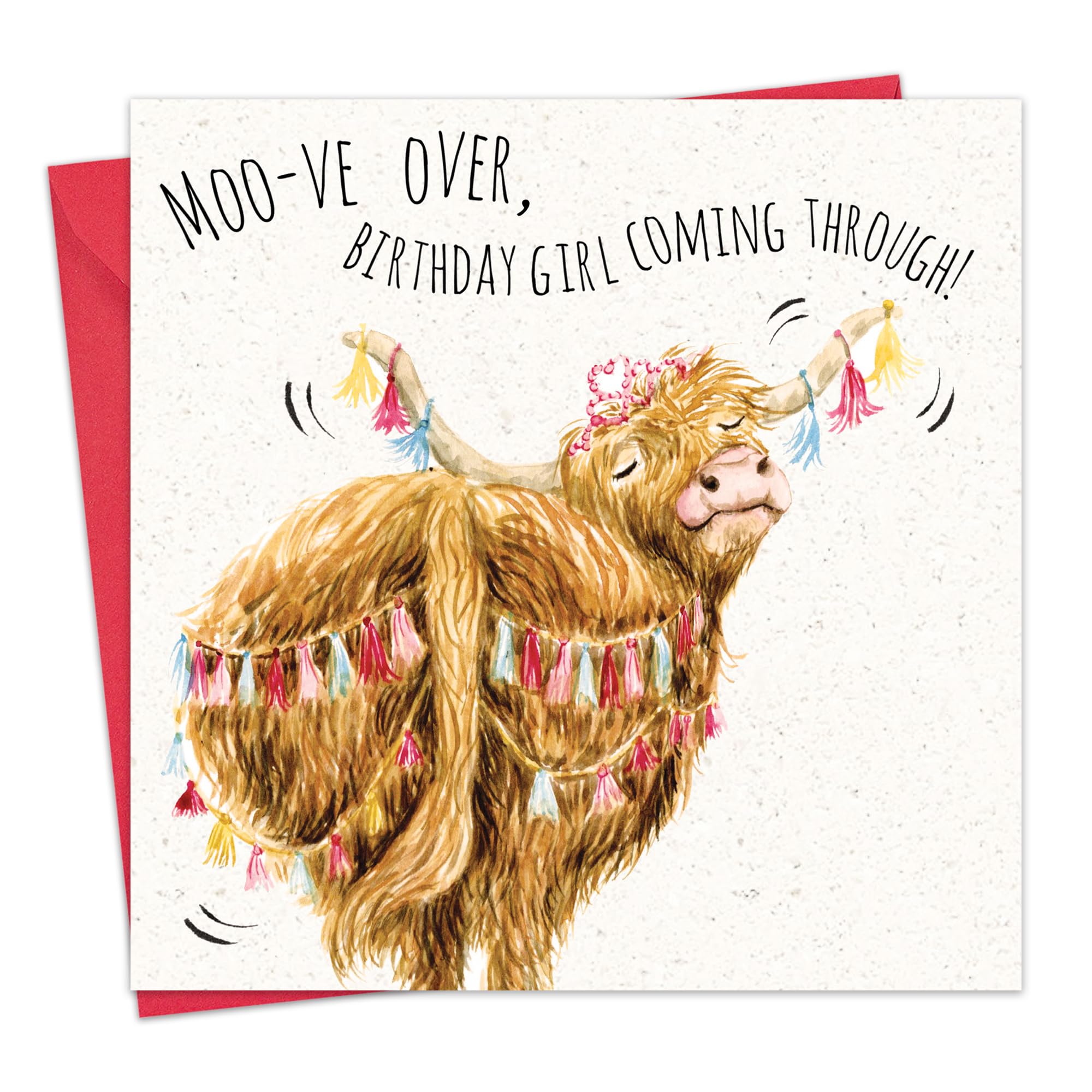 Twizler Funny Birthday Card - Scottish Highland Cow - Womens Happy ...
