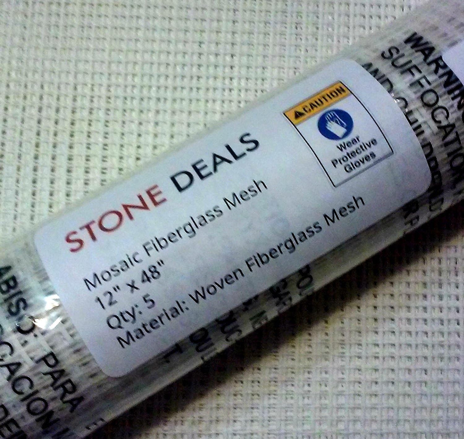 Stone Deals Mosaic Mesh for Back Mounted Tile, 38" x 48" - 4.5 oz - Non ...