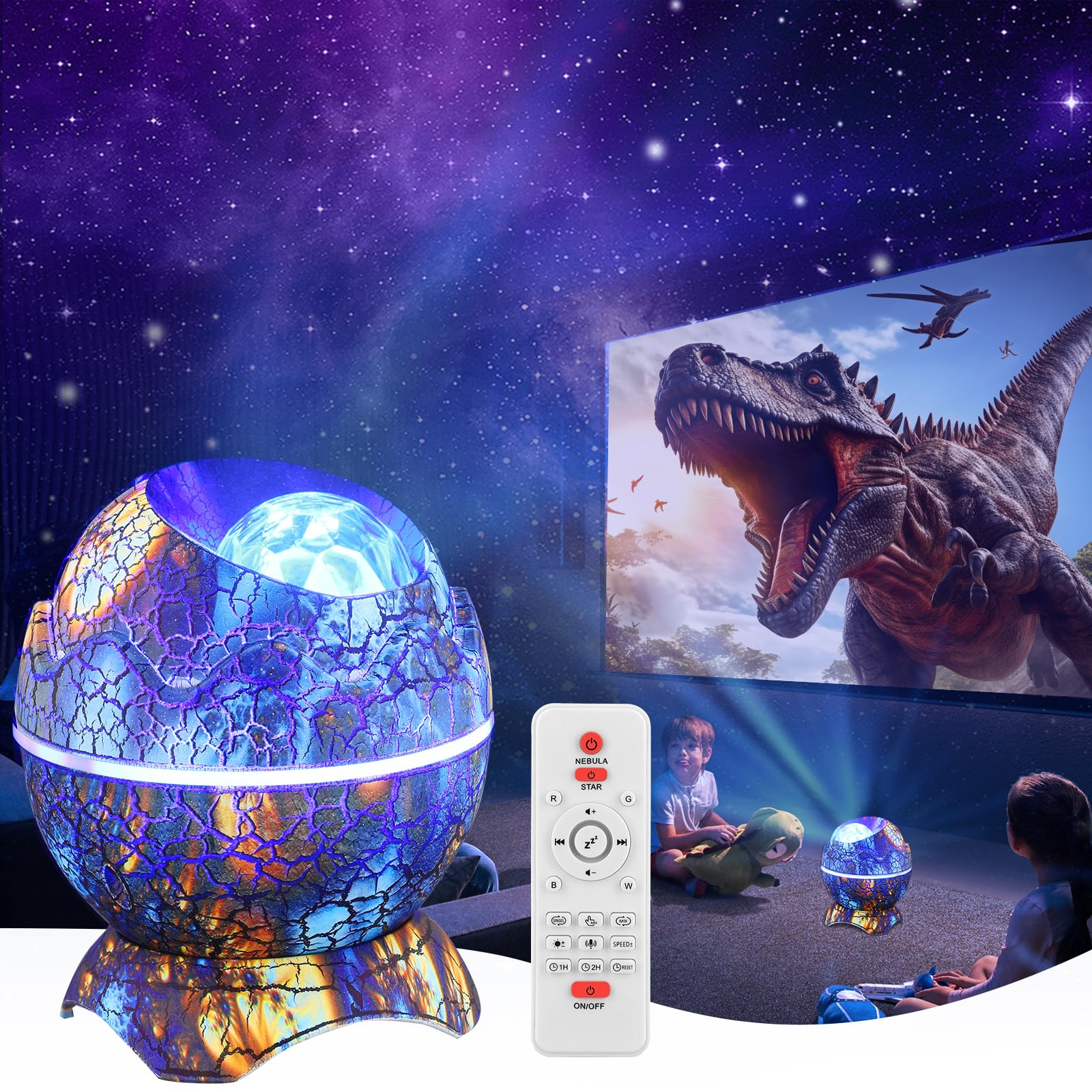 Dinosaur Egg Galaxy Projector Light, Star Projector Starry Night Light ...