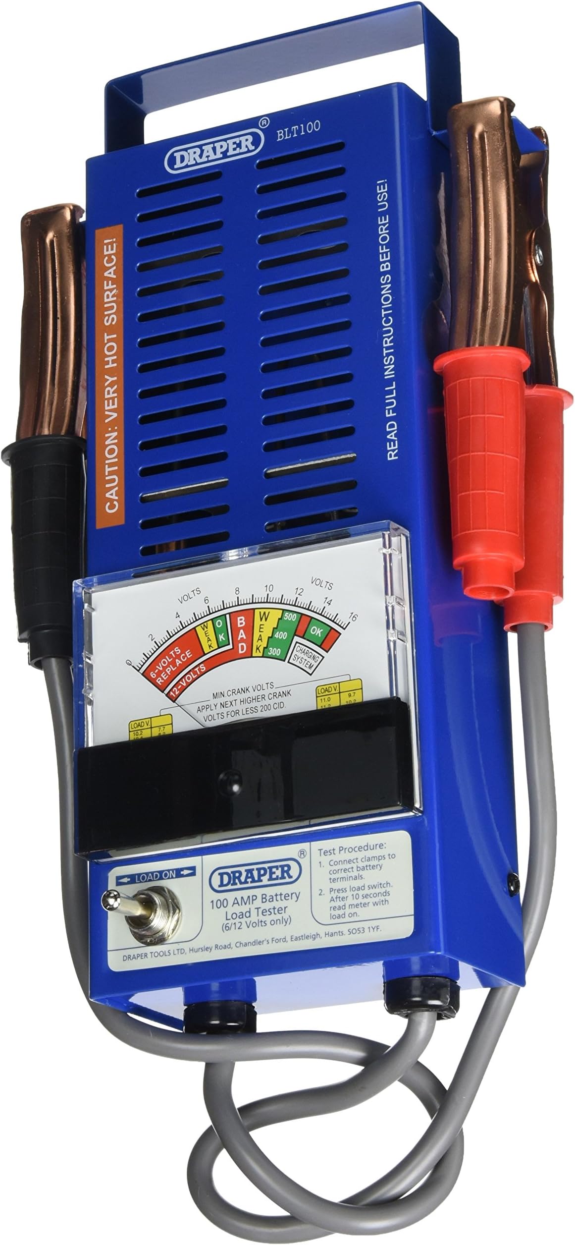 Draper 53090 Battery Load Tester, 100A , Blue : Amazon.co.uk ...