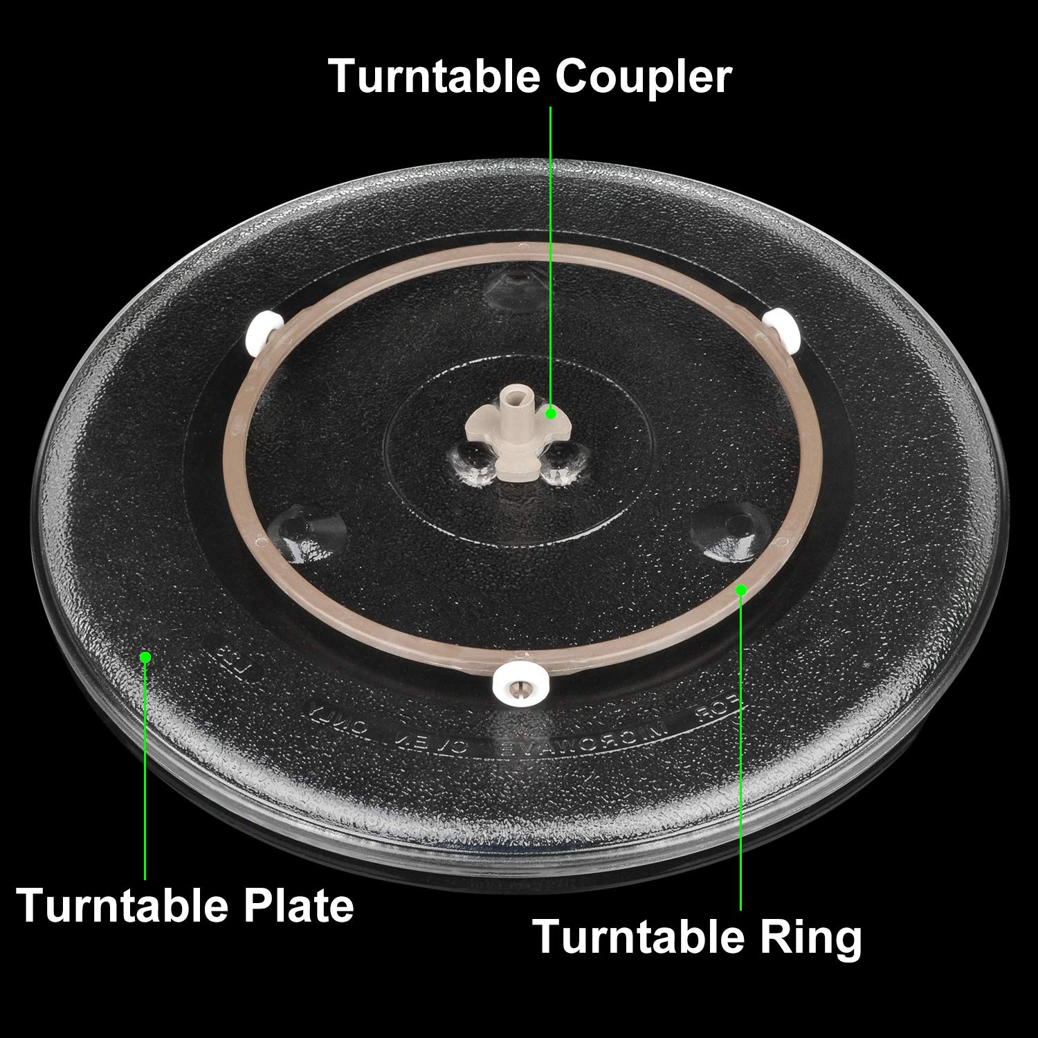 Jolaxy 7.4" Microwave Turntable Ring with 12 mm Rollers, Microwave Oven ...