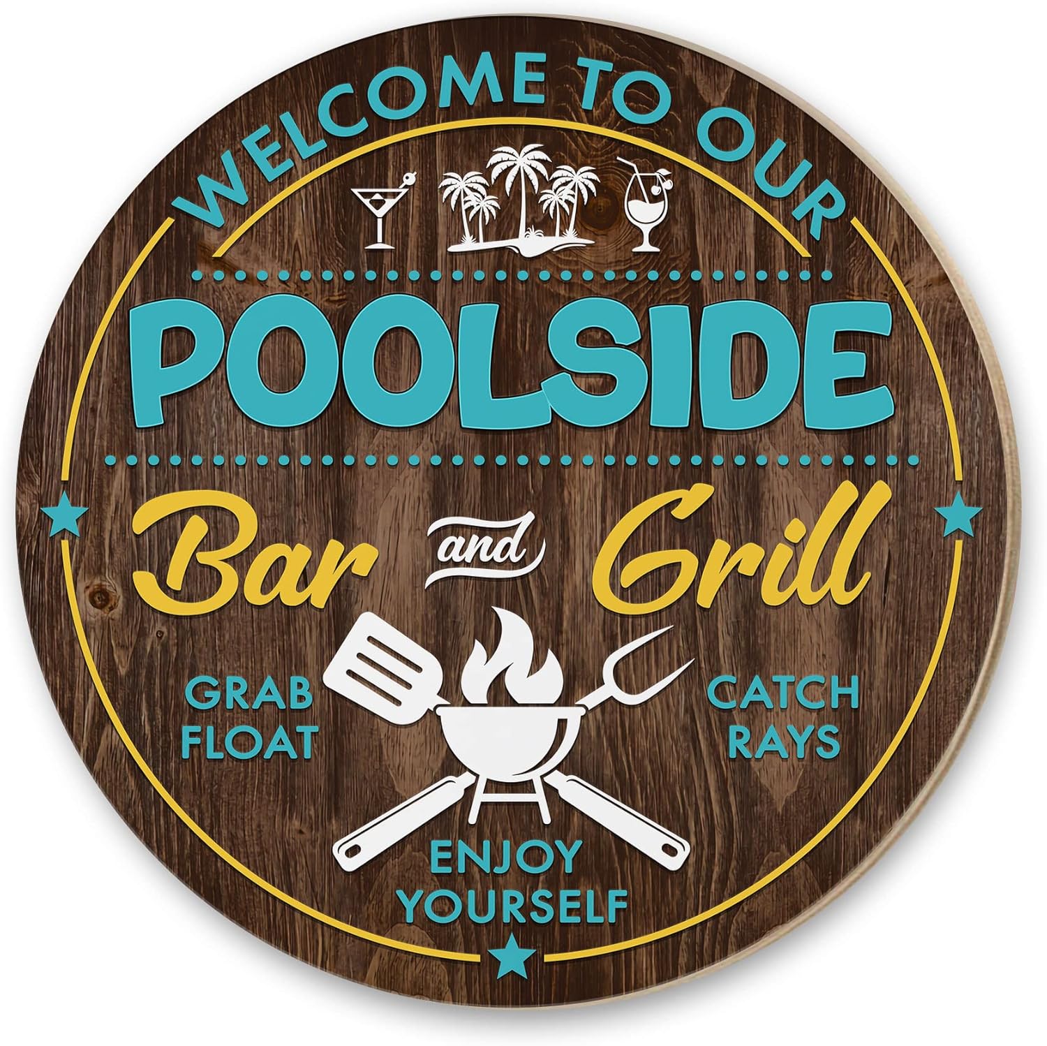 Amazon.com : MUCHNEE Backyard Bar & Grill Sign, Vintage Barbecue Home ...