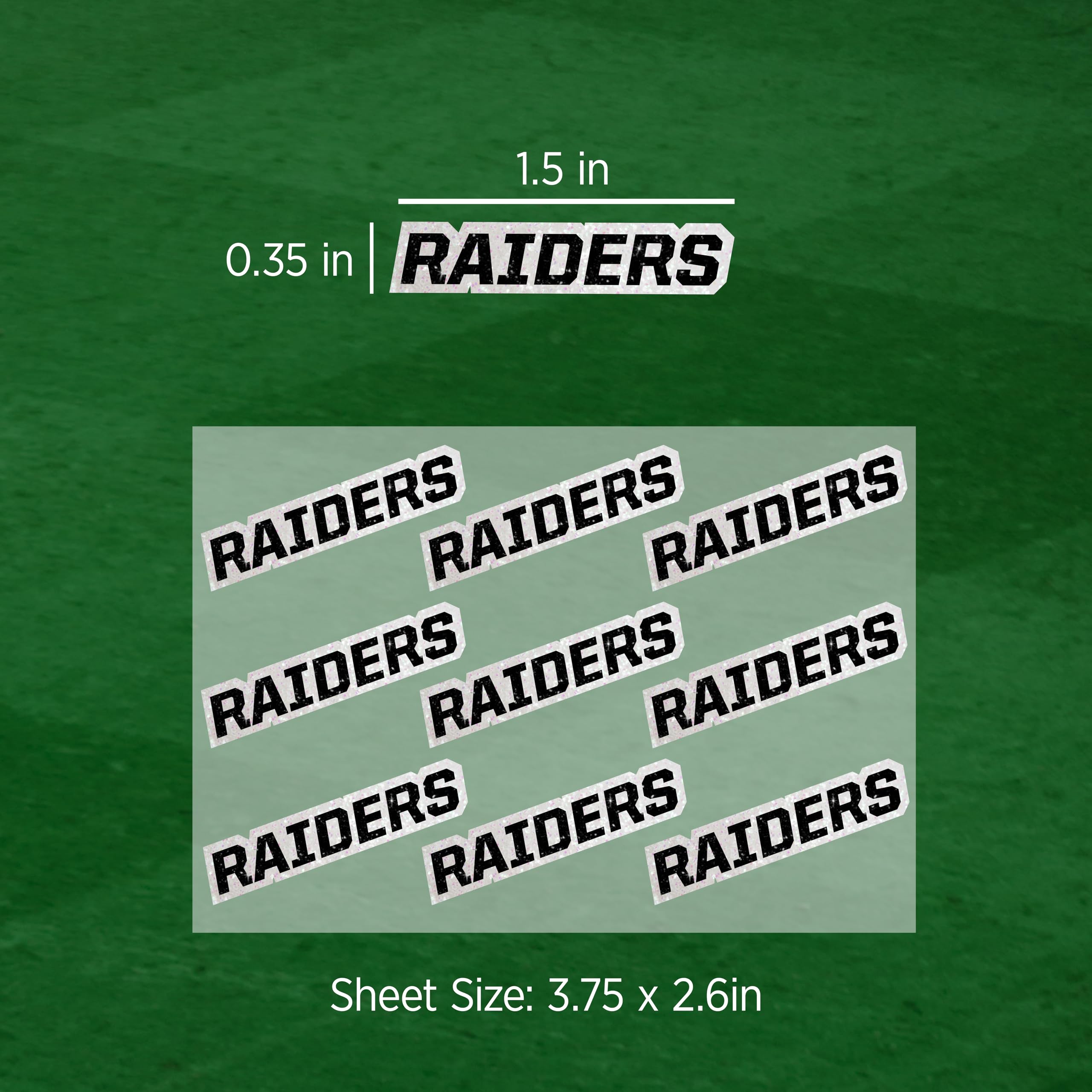 Snapklik.com : Glitter Team Name Face Stickers - Raiders Skin-Safe Decals