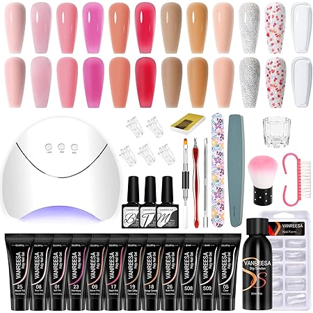 Amazon.com : Poly Nail Gel Kit, Phoenixy 9 Colors Poly Extension Gel ...
