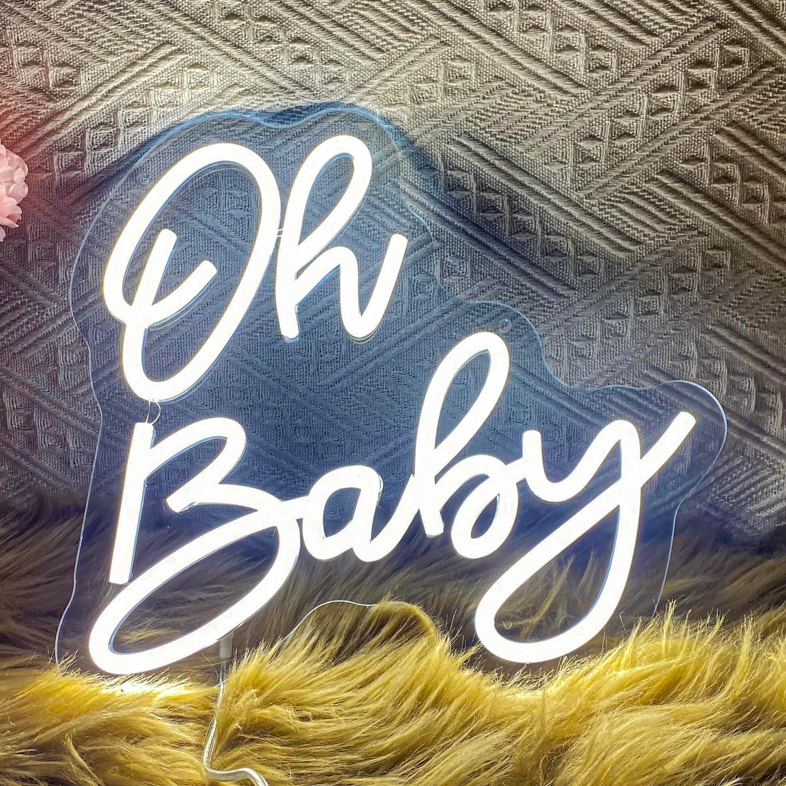 Amazon.com : Planzo Oh Baby Neon Light Sign for Baby Shower Party ...