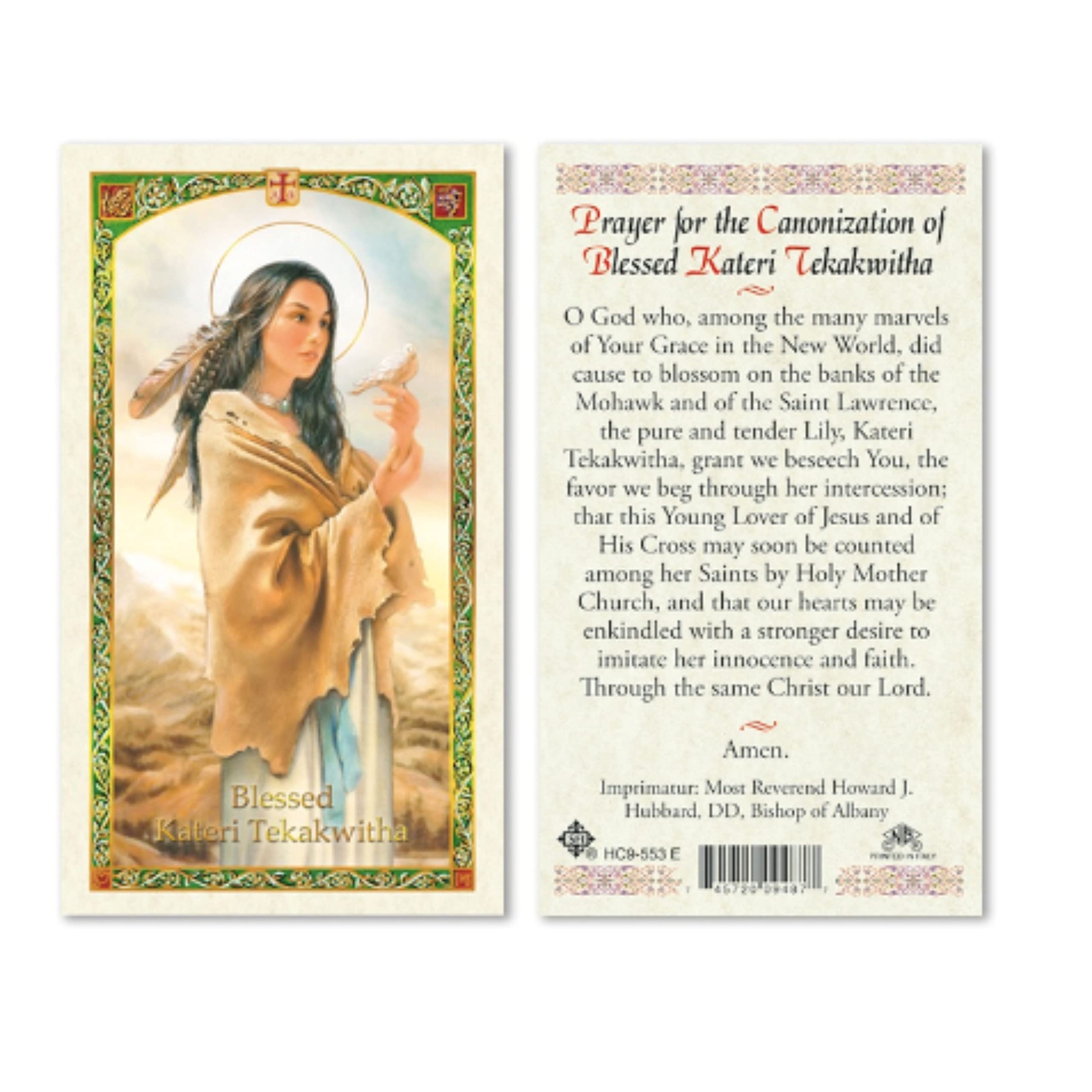 Snapklik.com : Saint Kateri Tekawitha, Laminated Holy Card Set Of 25 ...