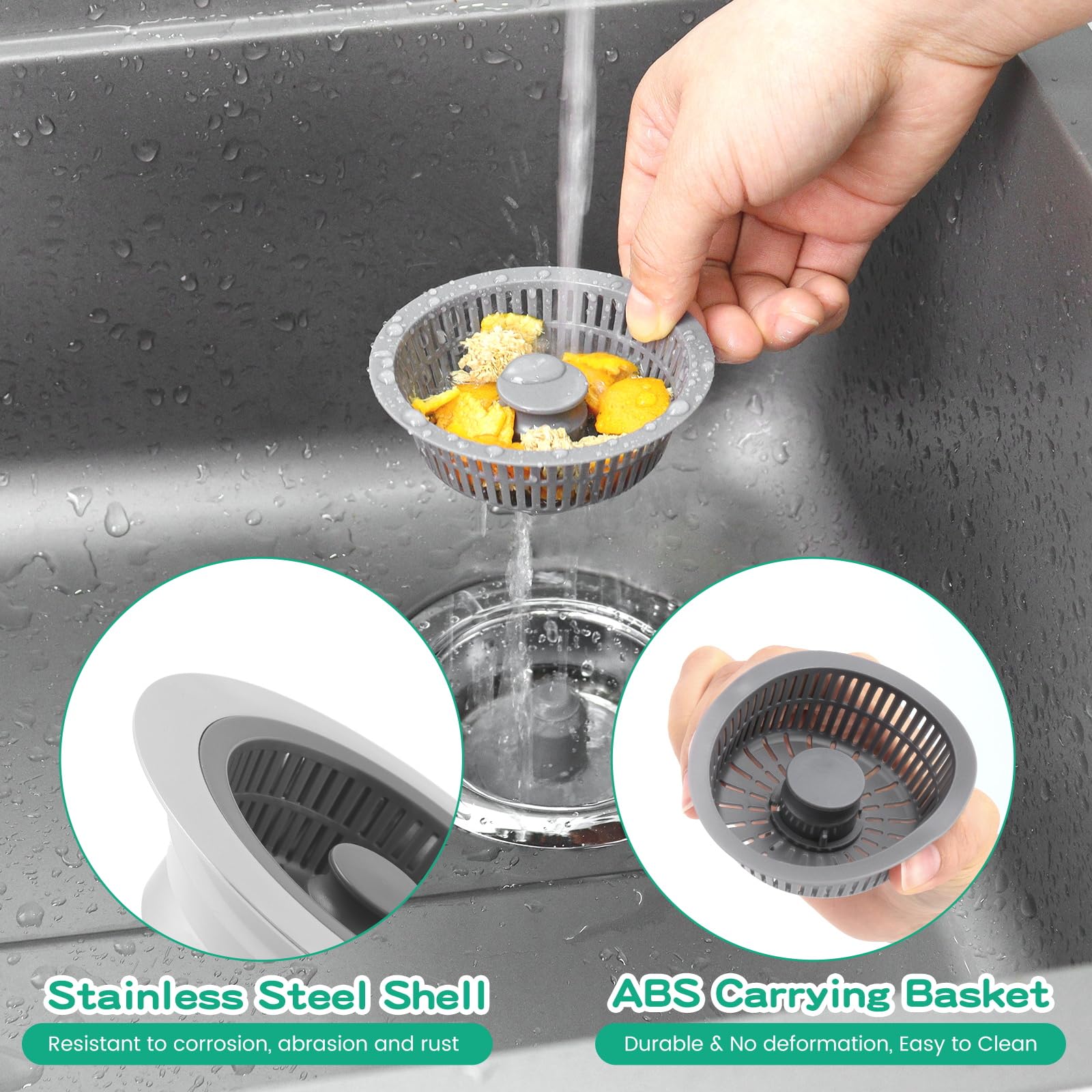 Snapklik.com : SAMODRA Upgraded 3 In 1 Kitchen Sink Drain Stainer And ...