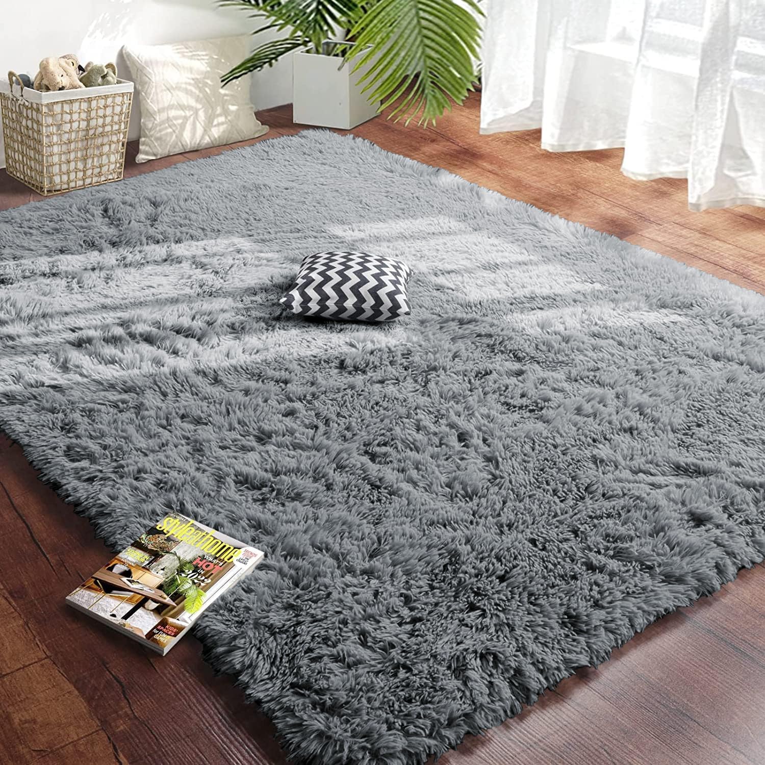Hafaa Rugs Living Room – Grey Area Rugs for Bedroom Non Slip – Modern ...