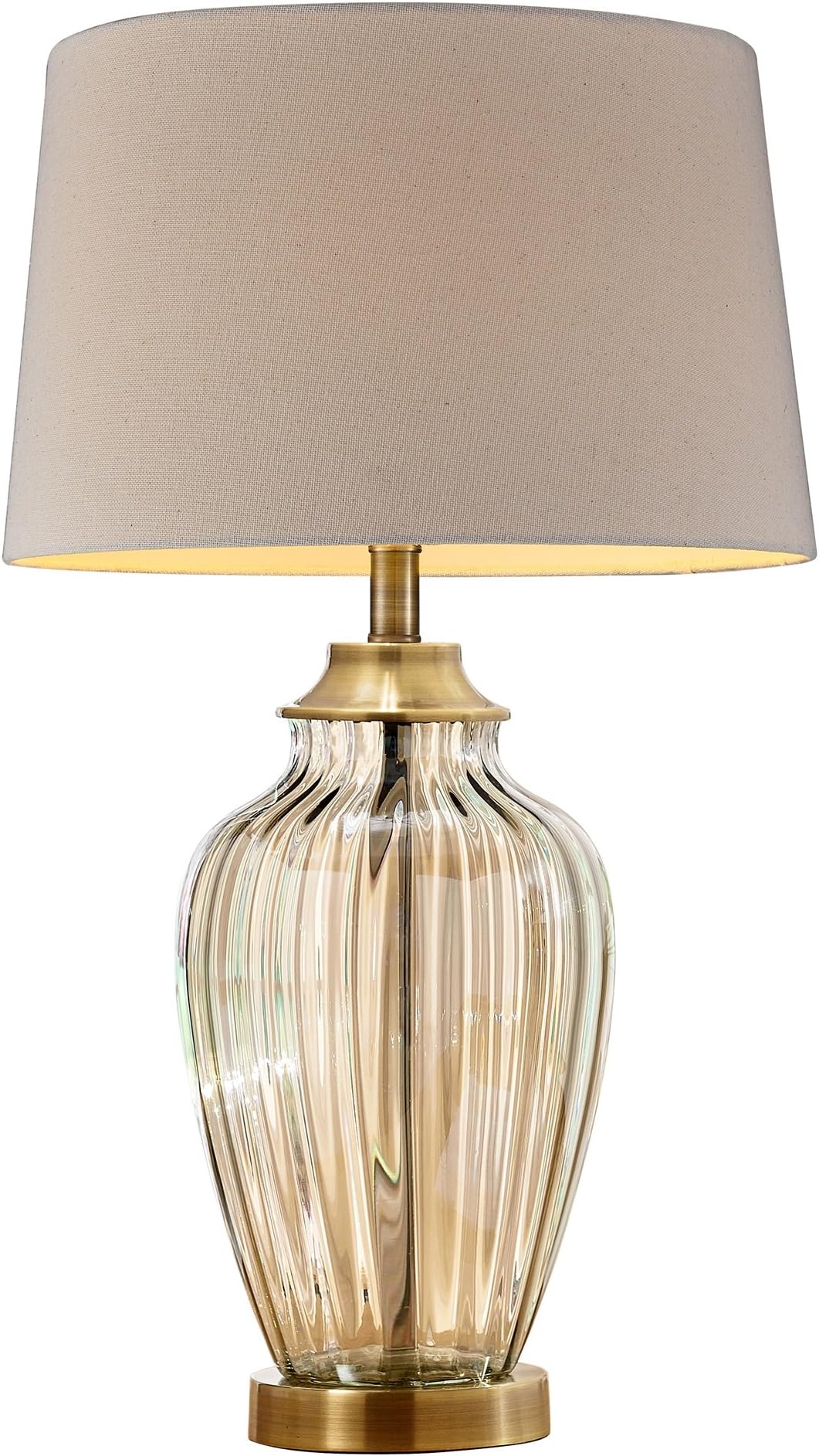 OK Lighting OK-5713 28.50" H Golden Gaze Glass Table Lamp, Beige Bronze ...