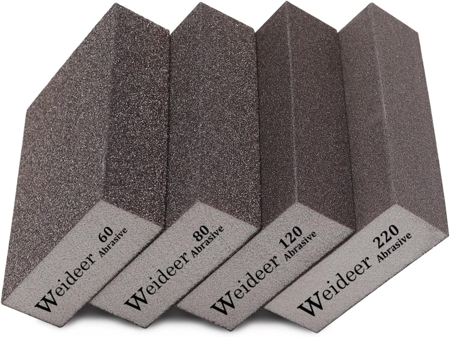 Amazon.com: weideer 4 Pcs Sanding Sponge 60/80/120/220# Coarse Medium ...