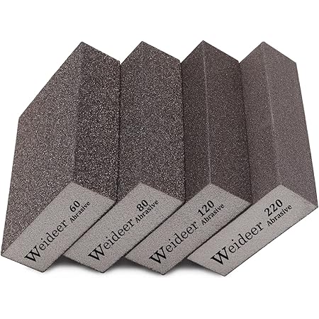 Amazon.com: Sanding Sponge,Coarse & Fine Sanding Blocks in 40/60/80/120 ...