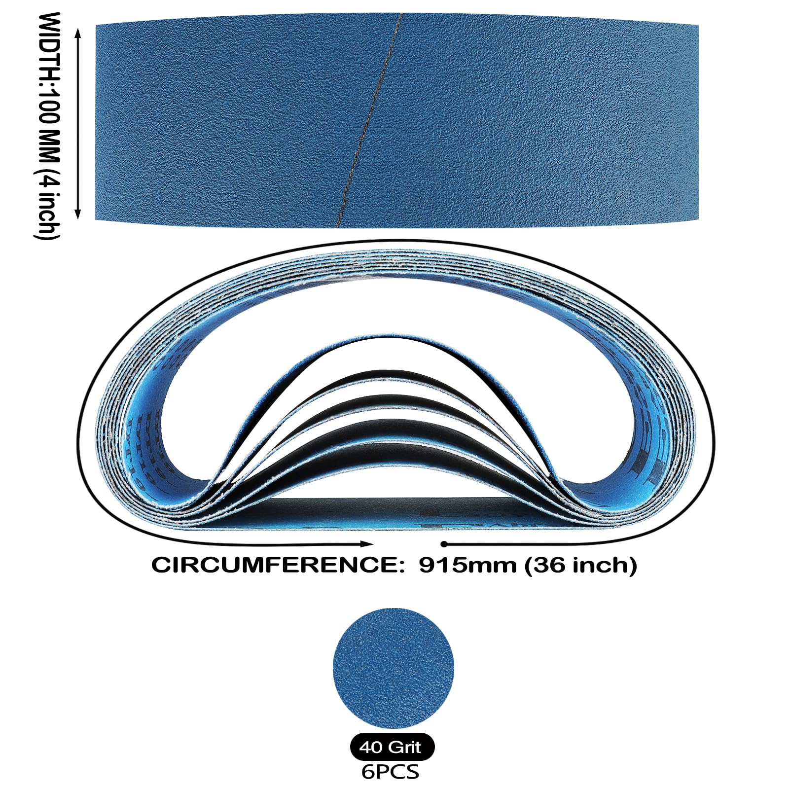 Snapklik.com : 4x36 Sanding Belts For Metal, 40 Grit 4 X 36 Inch ...