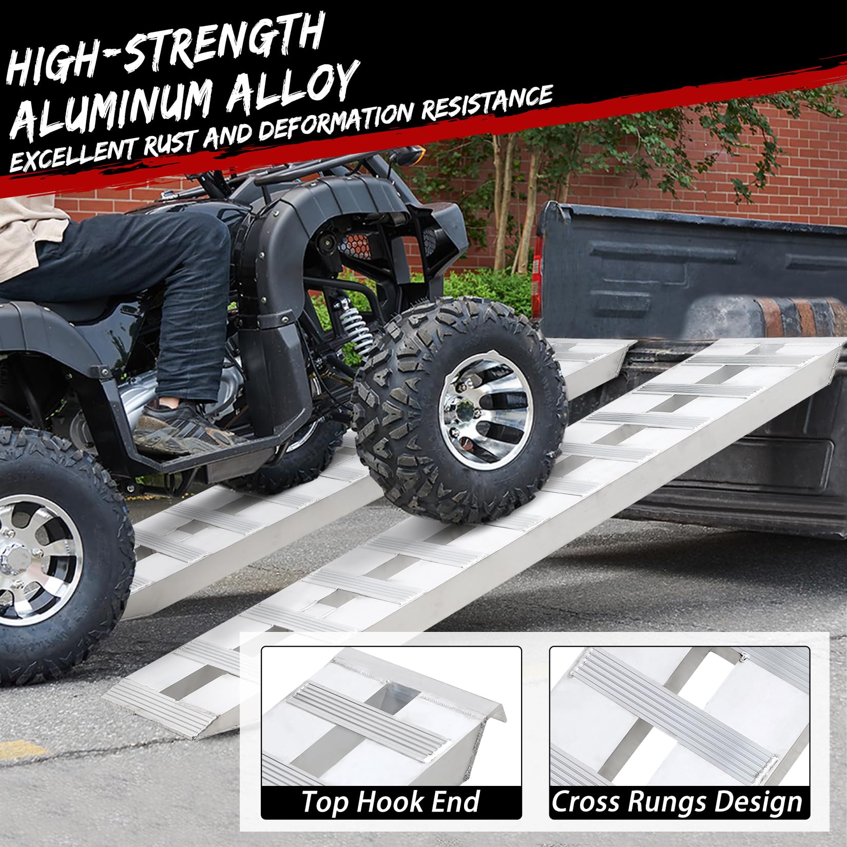 Snapklik.com : Aluminum Loading Ramps, 6000lbs Capacity Aluminum ...
