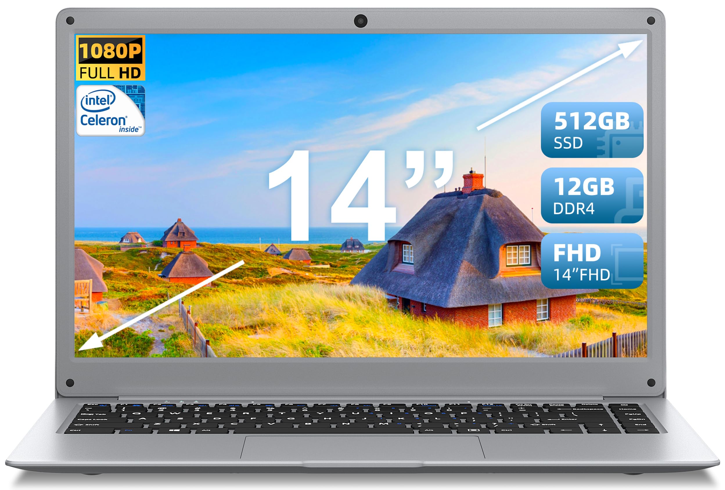 Snapklik.com : Jumper Laptop, 12GB LPDDR4 RAM 512GB SSD, 14 Inch Full ...