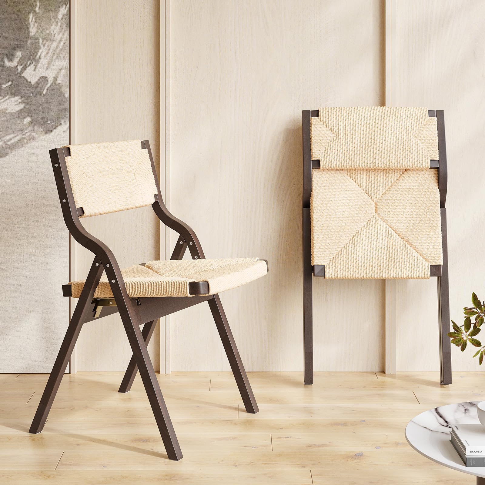 Snapklik.com : Wood Folding Chairs Set Of 2, Foldable Chairs Chairs ...