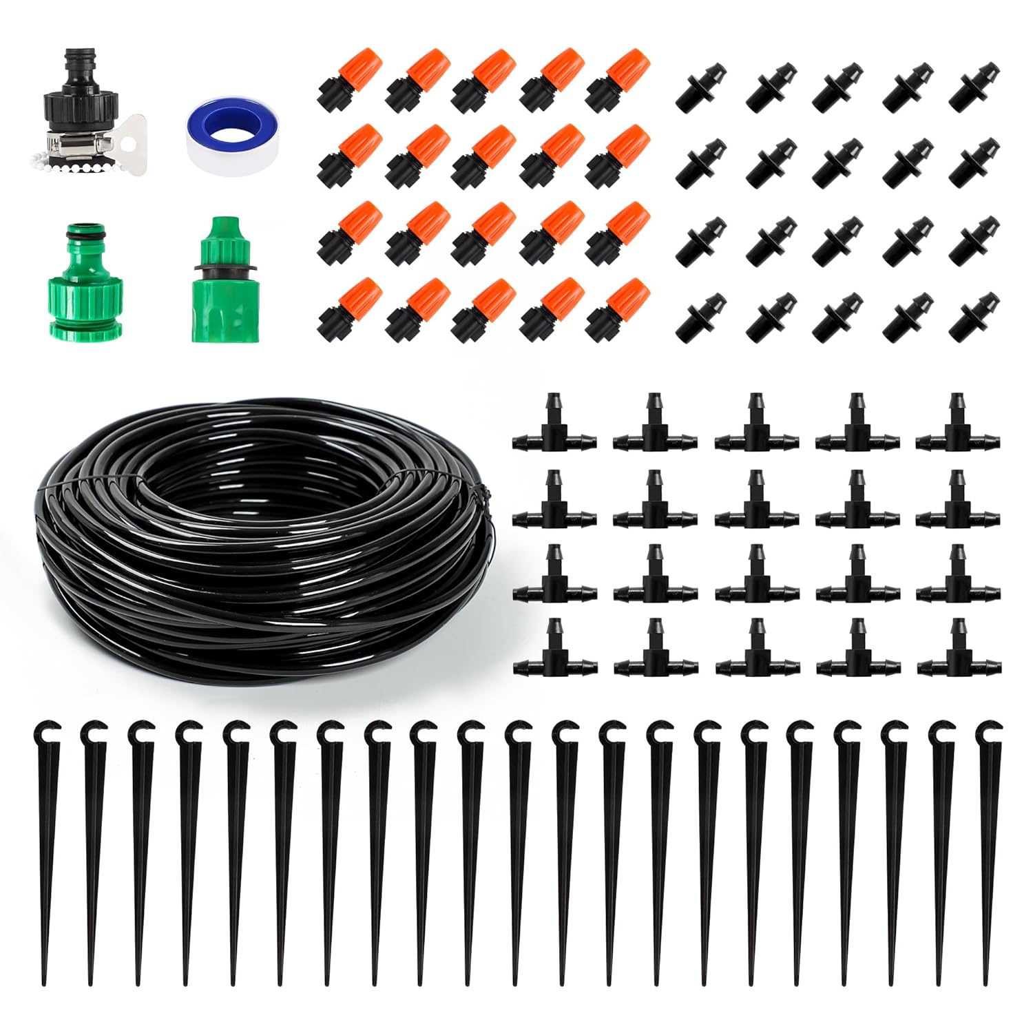MIXC Drip Irrigation Kit 1/4-inch Mist Irrigation Kits 85 PCS ...