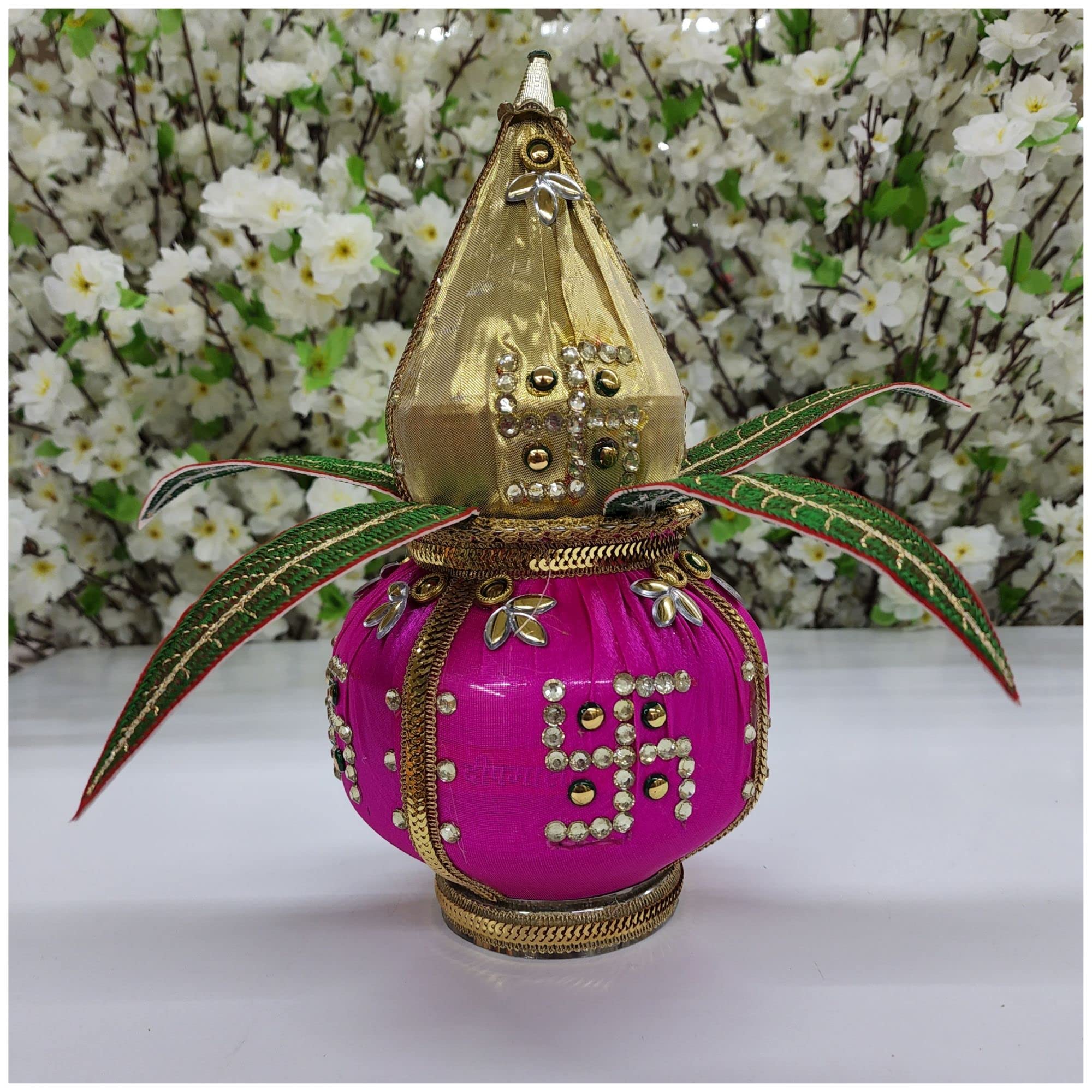 Buy AtoZ India Cart Mangal Kalash with Coconut Indian Puja Nariyal Set ...