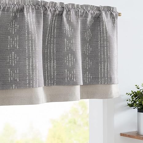 Amazon.com: jinchan Geometric Striped Boho Valance Curtains Blackout ...