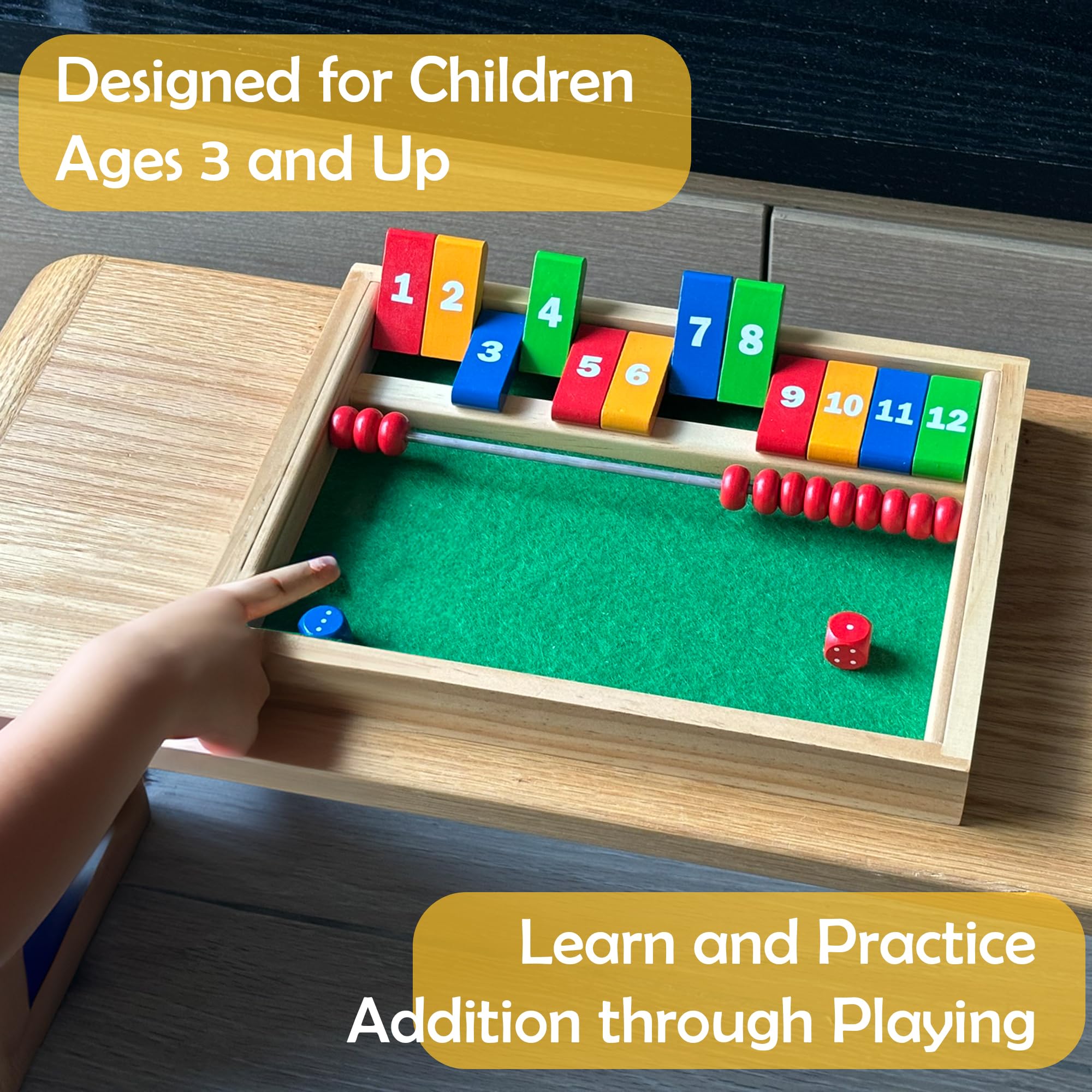 Snapklik.com : Games Kids Shut The Box Game For 2 Players Wooden Math ...