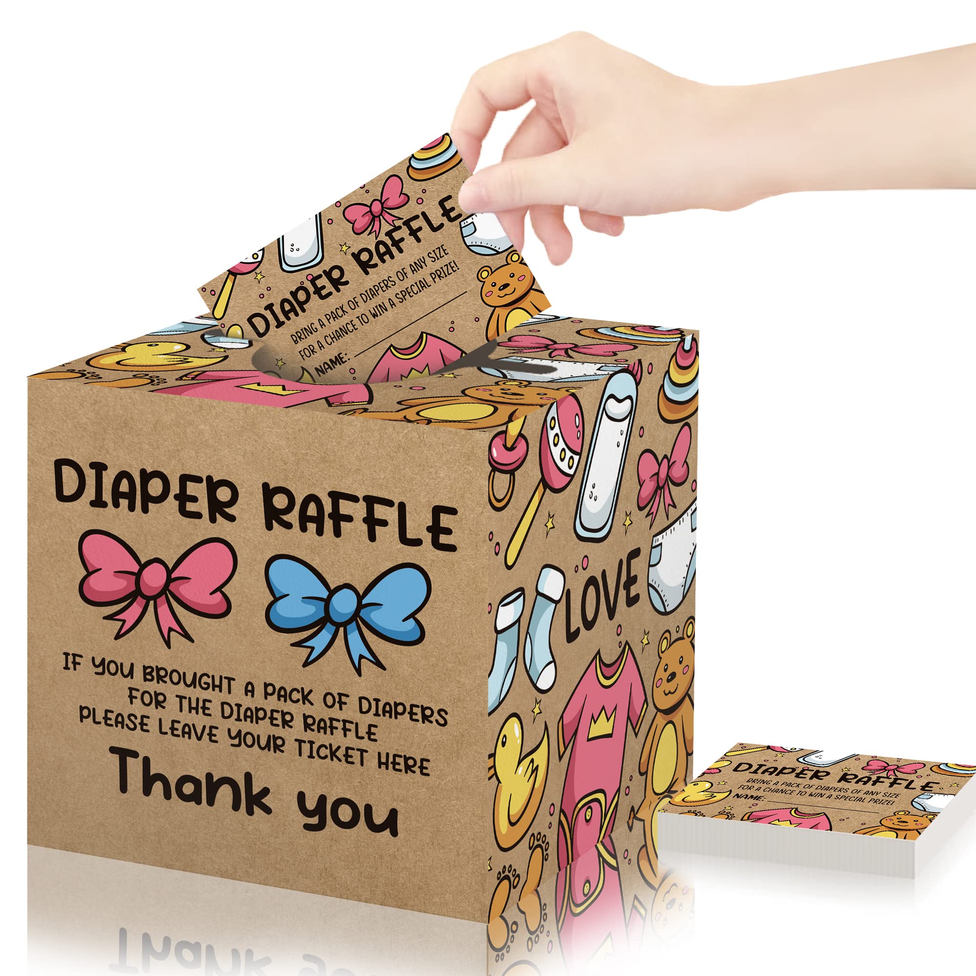 Amazon.com: Baby clothes Diaper Raffle Tickets with Box,1Diaper Raffle ...