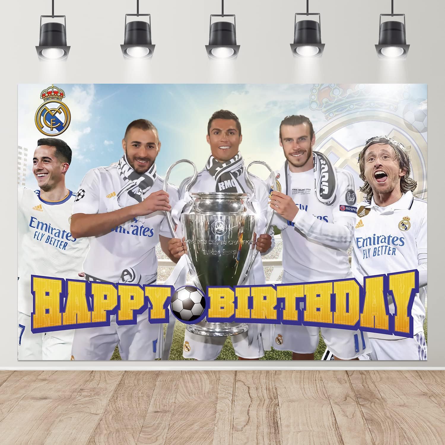 Amazon.com : Real Madrid CF Birthday Party Backdrop Real Madrid ...