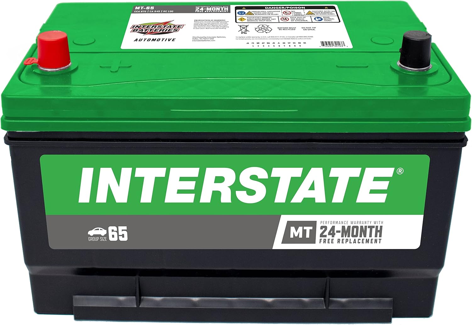 Amazon | Interstate Batteries Group 65 カーバッテリー 交換用 (MT-65) 12V 675 CCA ...