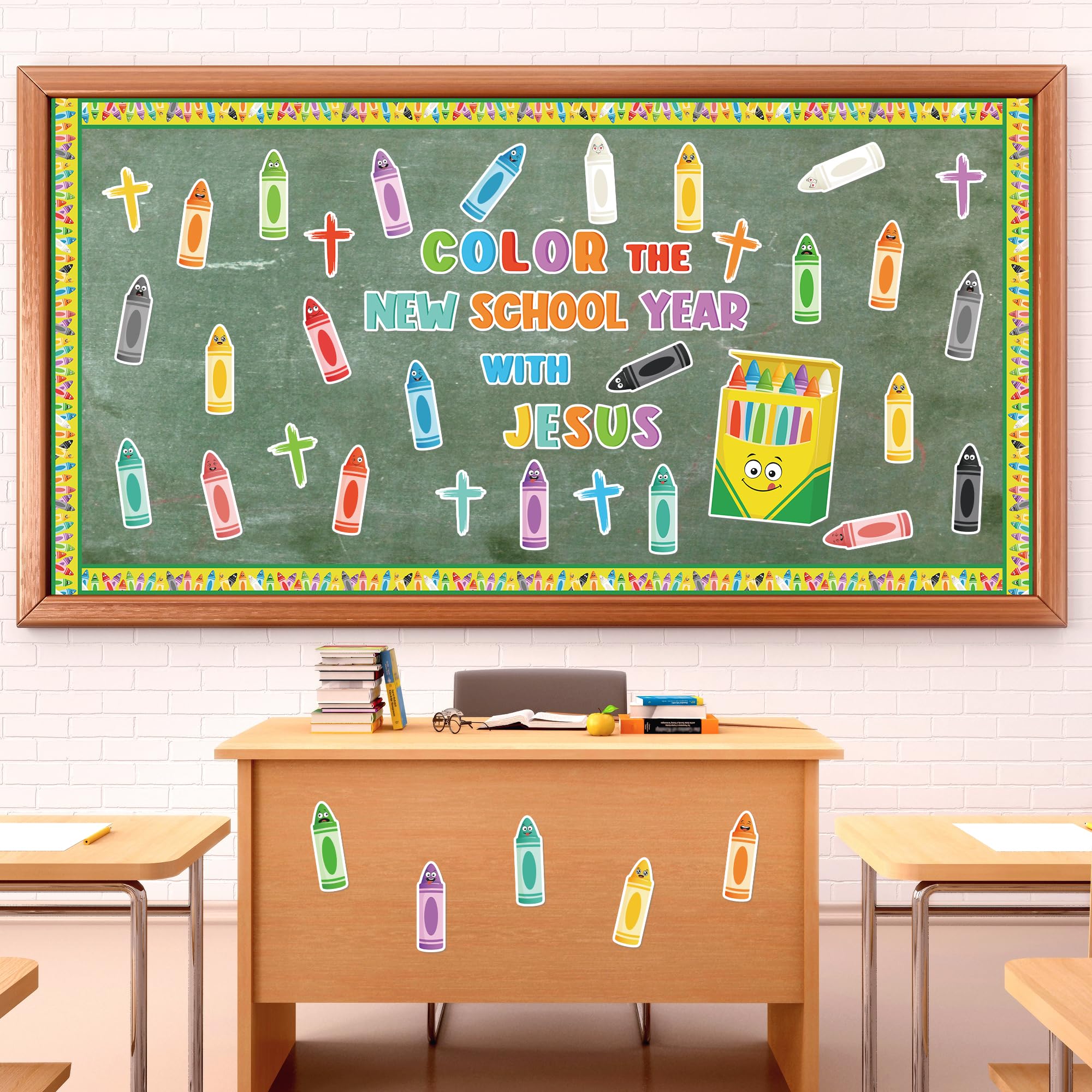 Welcome Back To School Bulletin Board 12-Pack Colorful Crayon Bulletin ...