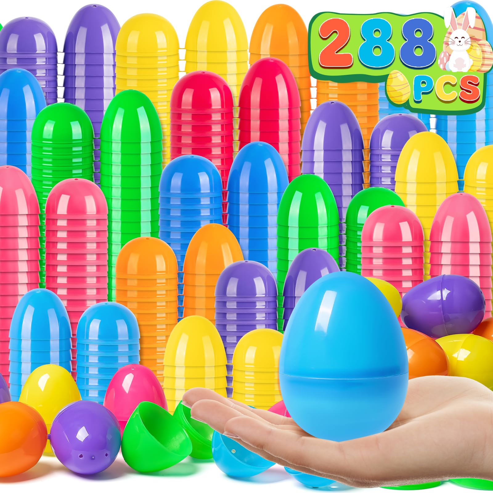 Snapklik.com : 288 Plastic Easter Eggs Bulk, 315” Empty Easter Eggs ...