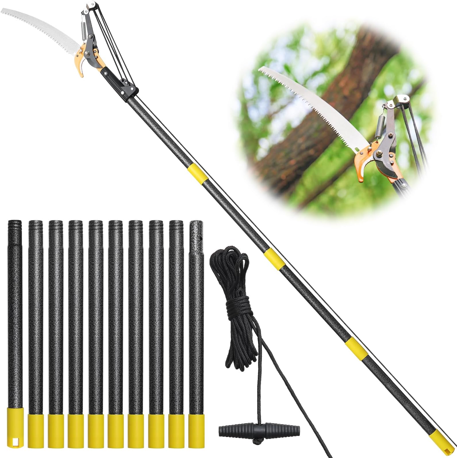 Amazon.com : Pole Saws for Tree Trimming, 13.7 FT Manual Tree Trimmer ...