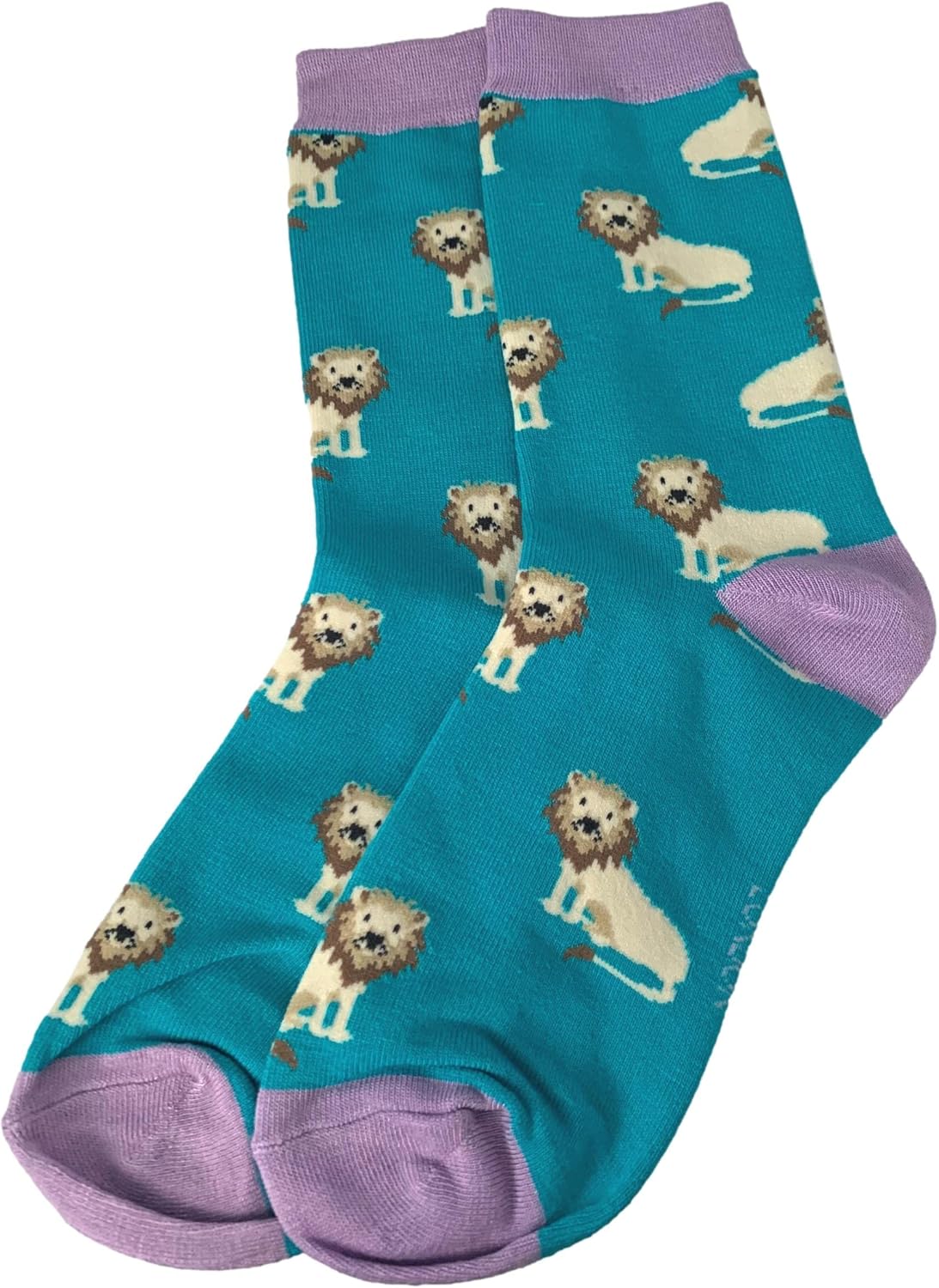 Purple Possum® Lion Socks Ladies Cute Lions Cotton Bamboo Size 4-7 ...