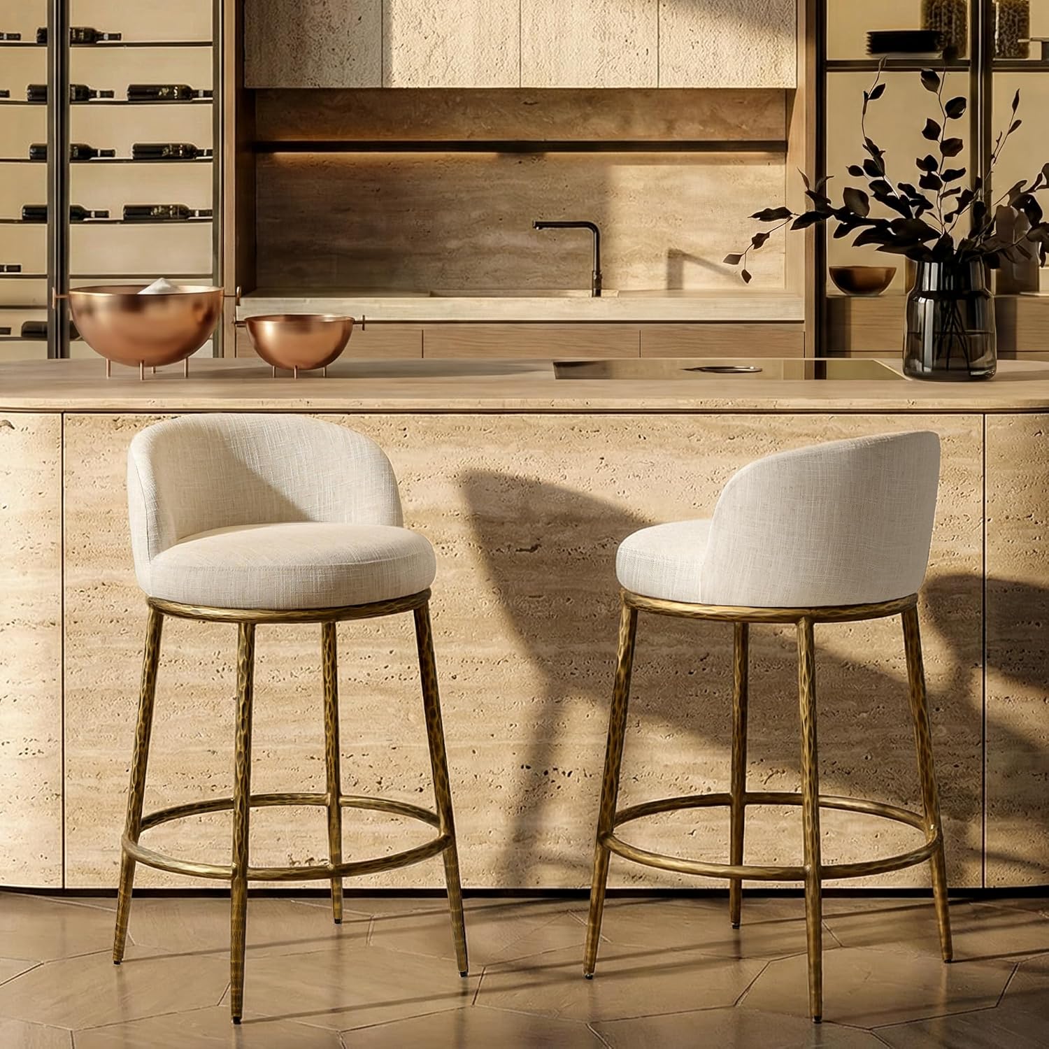 Amazon.com: Morden Fort Modern Counter Height Bar Stools Set of 2, 26 ...