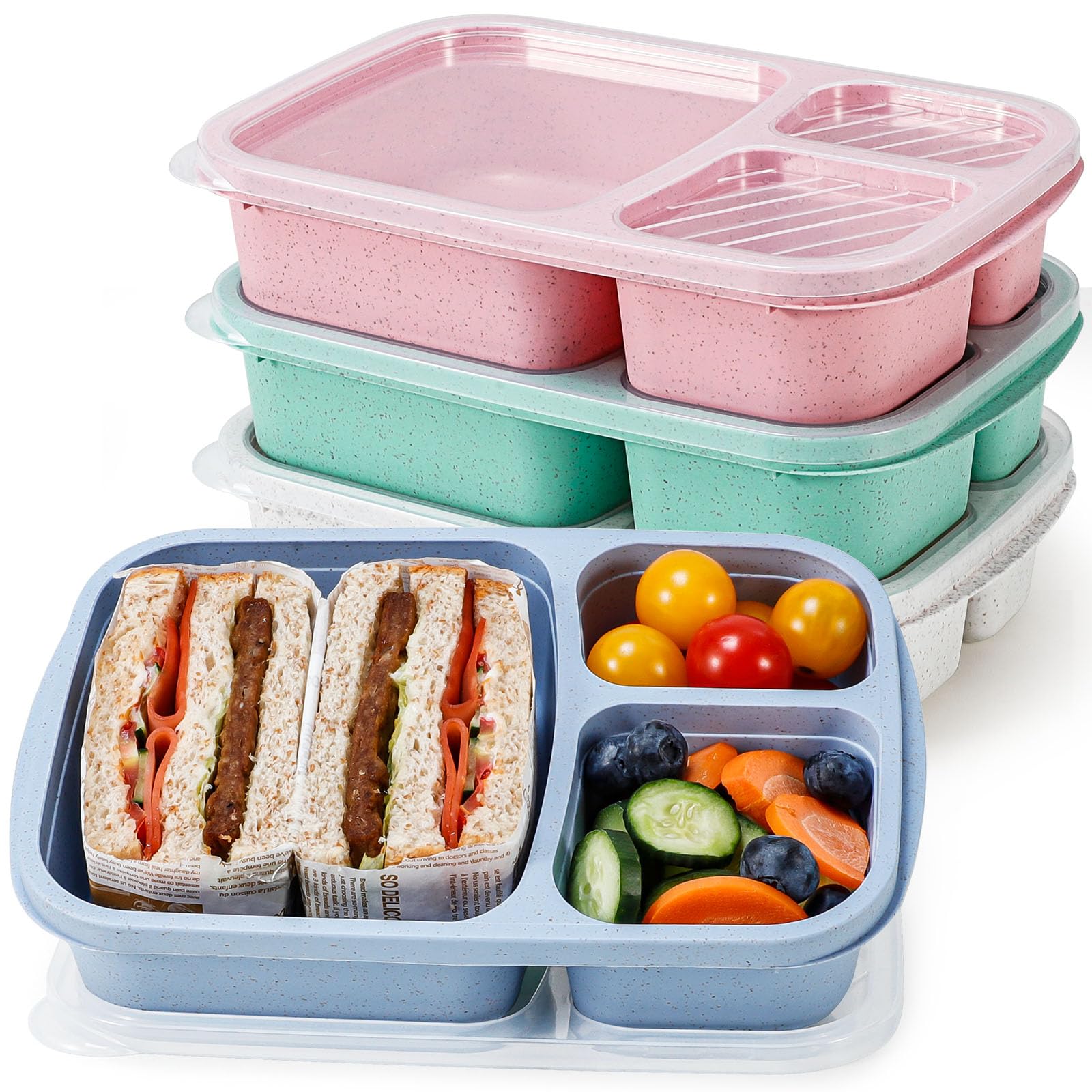 Amazon.com: Caperci Wheat Straw Bento Lunch Box Containers for Adults ...