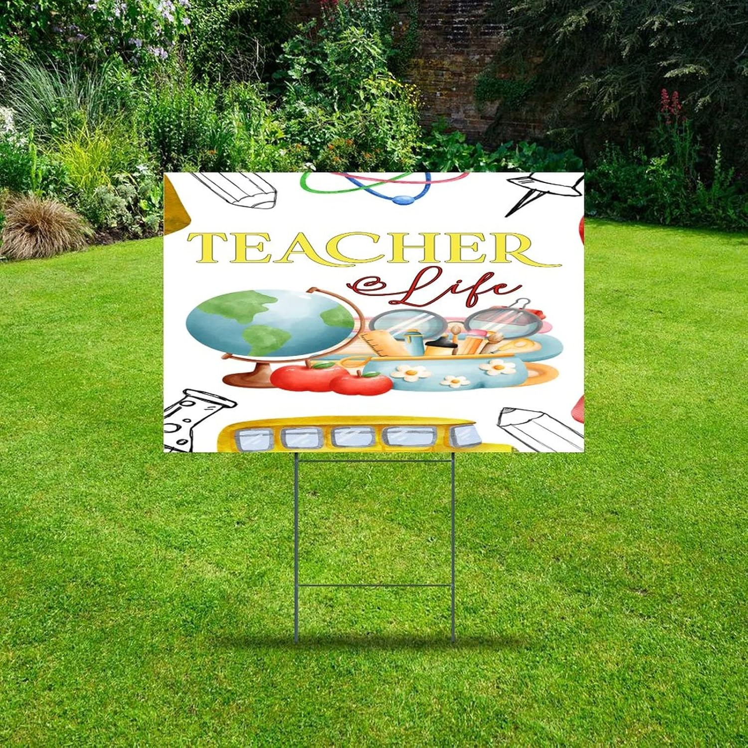 Amazon.com : Back to School Yard Sign Party Decorations Props for ...