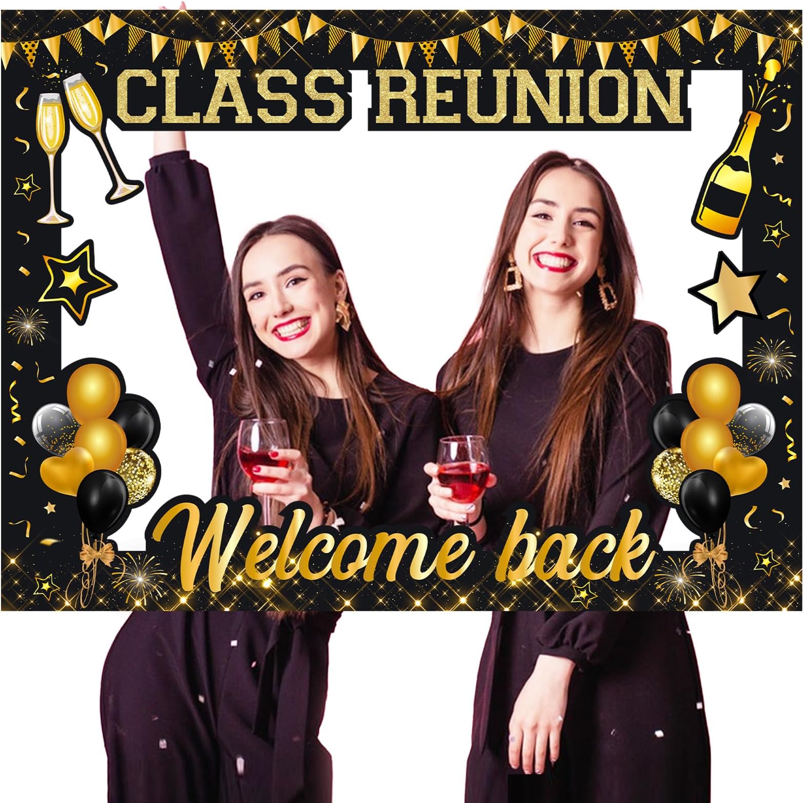 Amazon.com: Plastic Photo Booth Prop Signs - Set of 8 Phrases - Reunion ...