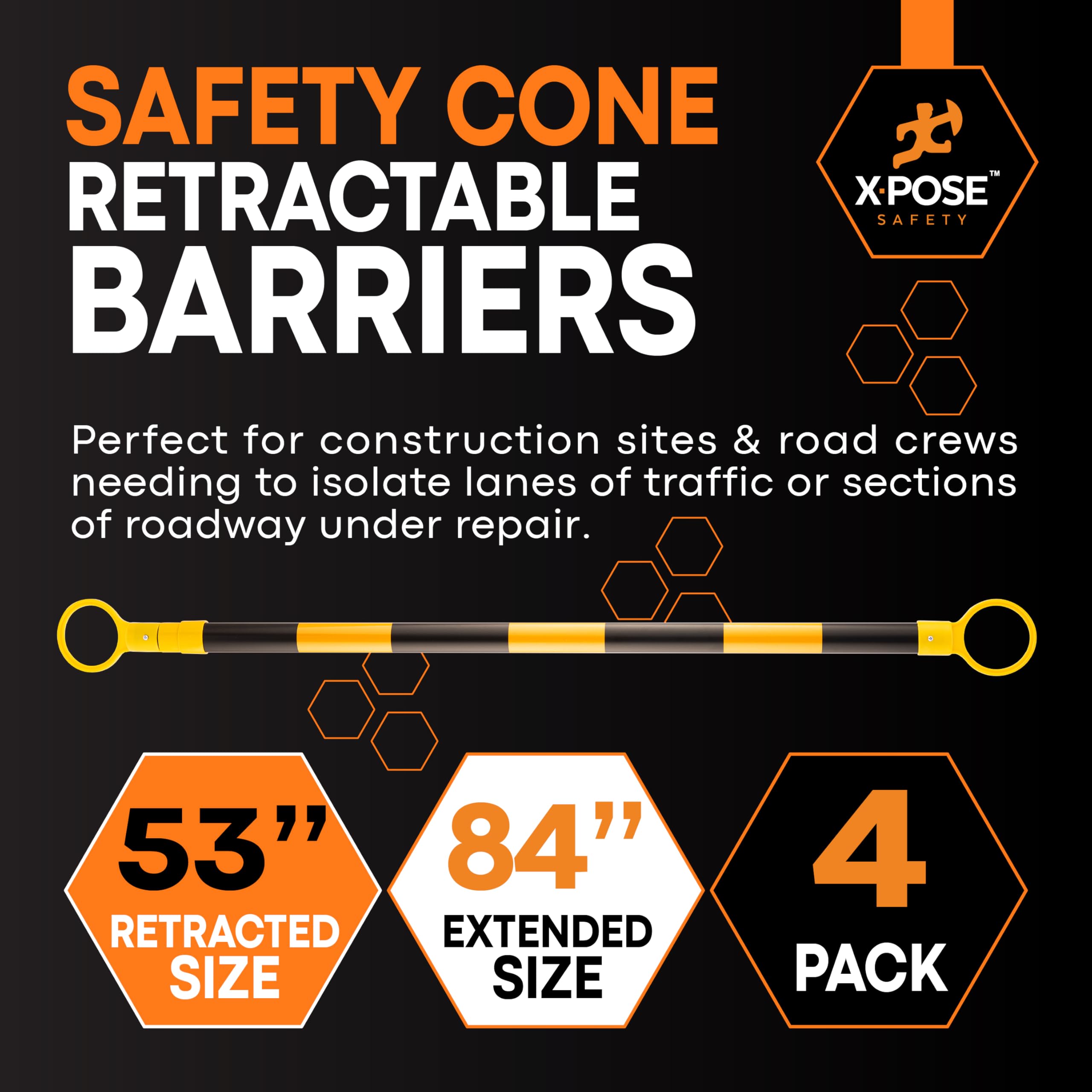 Snapklik.com : Retractable Barrier For Safety Traffic Cones - 2" OD ...