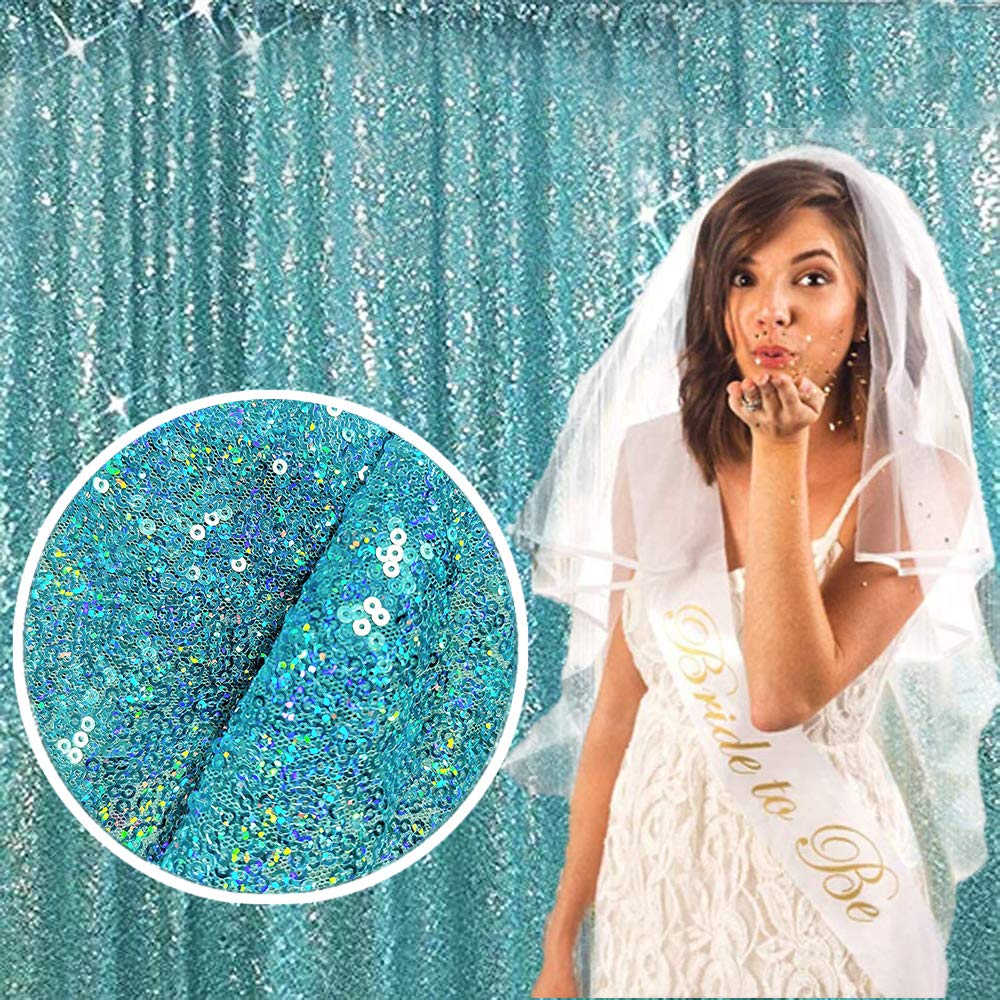 Buy XINGMAO 8X8FTSparkling Laser Sequin Turquoise Backgrounds for Baby ...