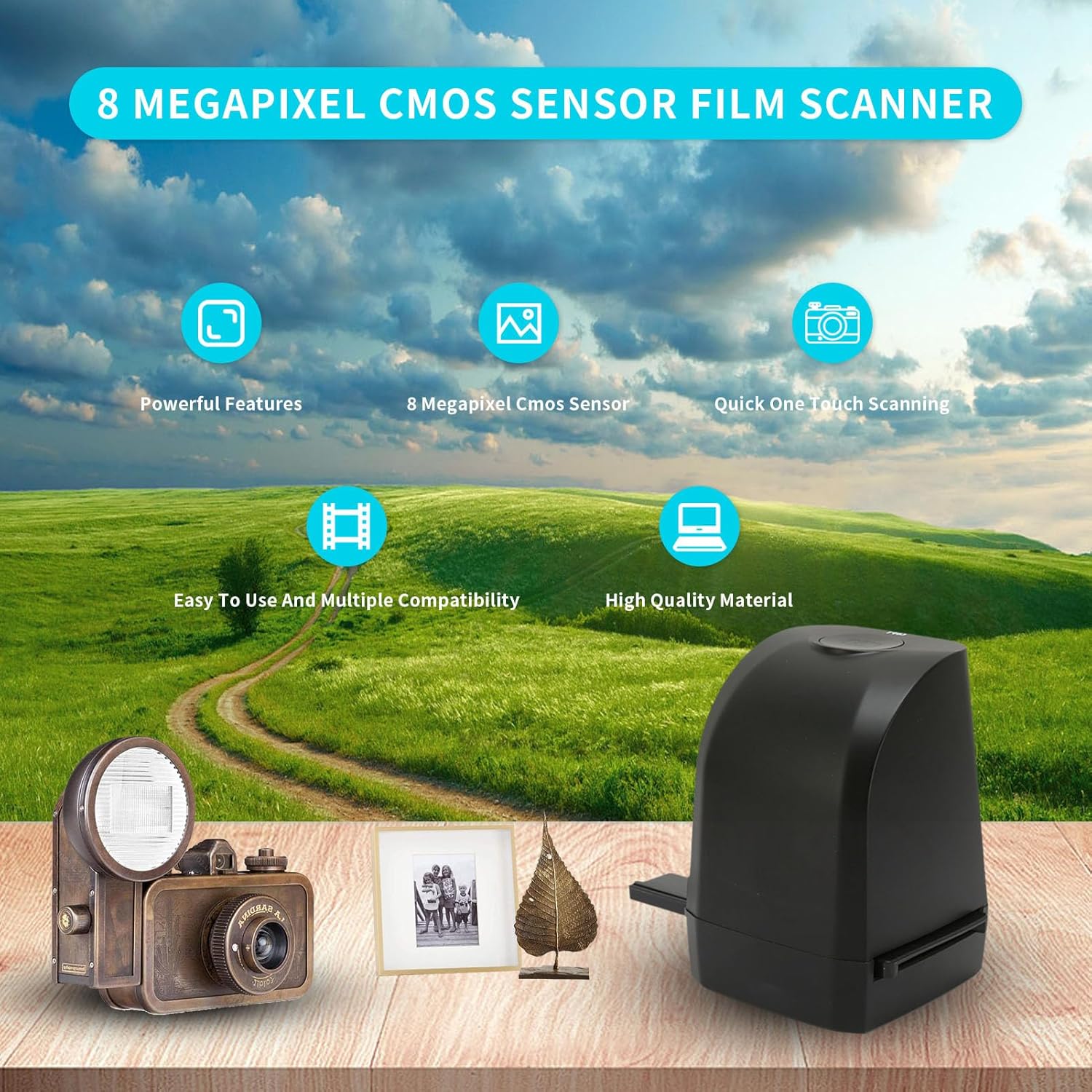 Escáner de diapositivas negativas de película de 5.315 in y 1.378 in ...