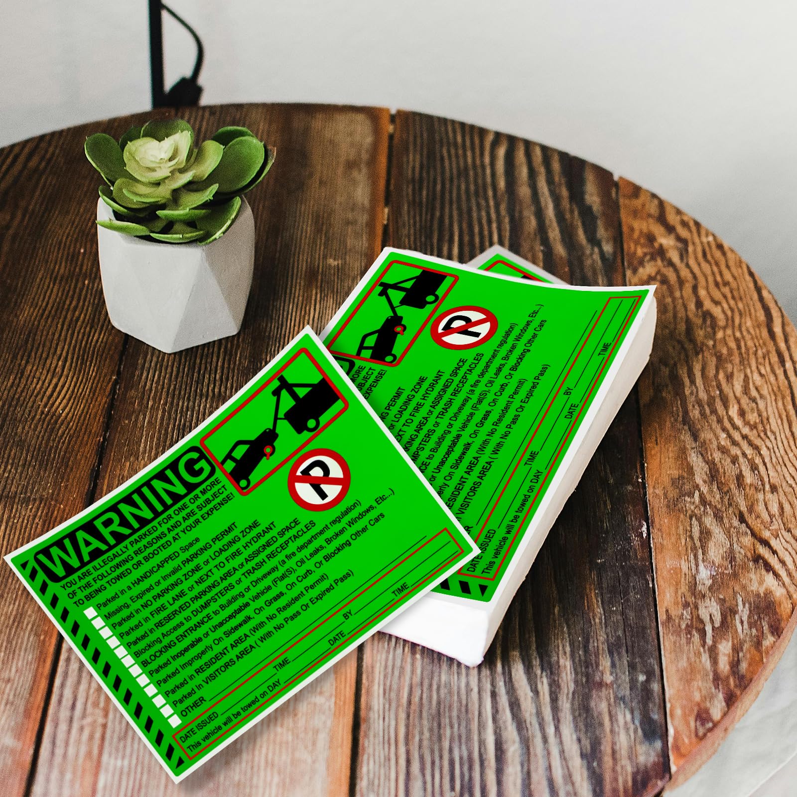 Fluorescent Green Private Parking Warning Stickers Kuvanspok Parking ...